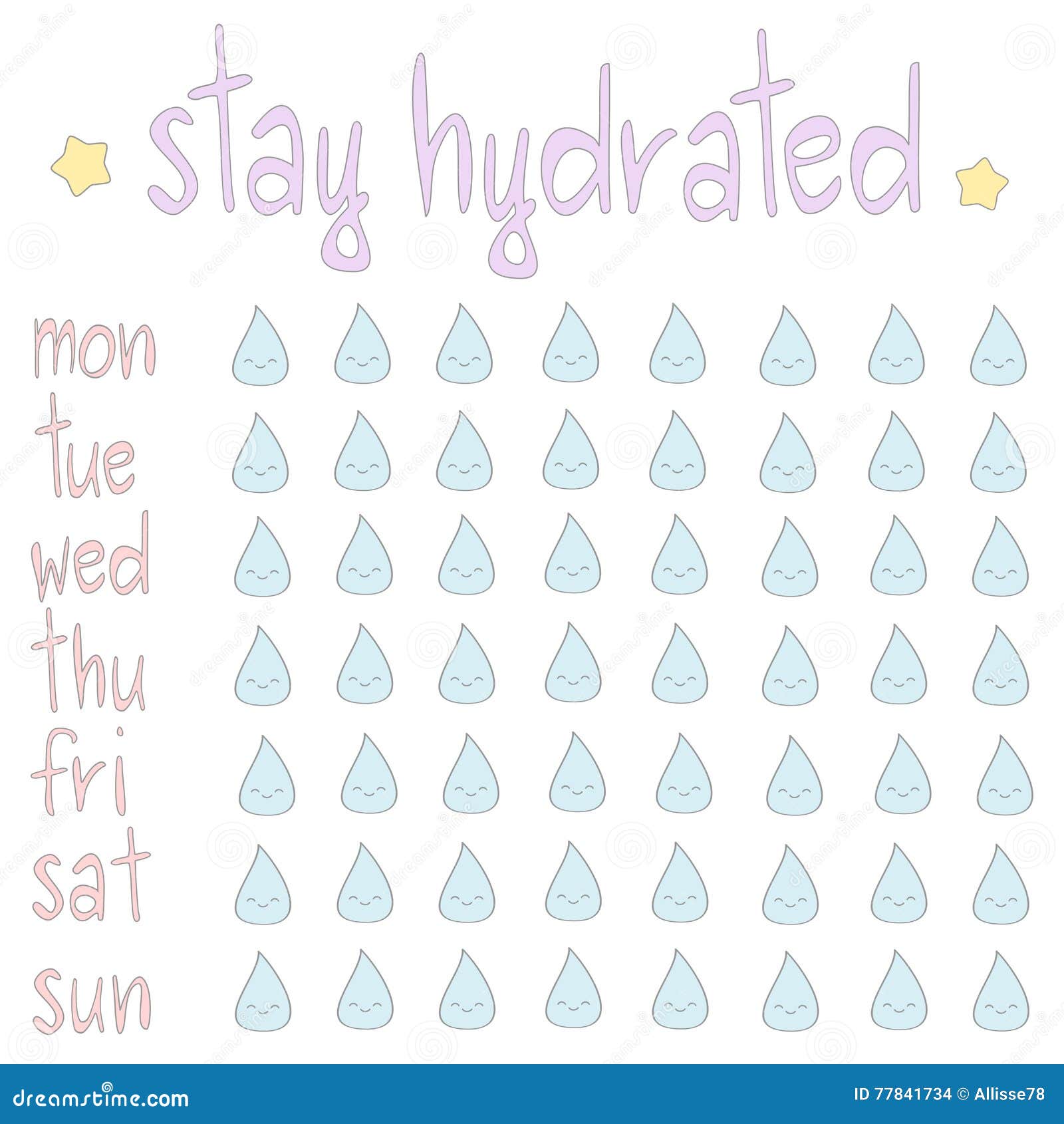 Cute Stay Hydrated Printable Planner Stock Vector - Illustration of ...