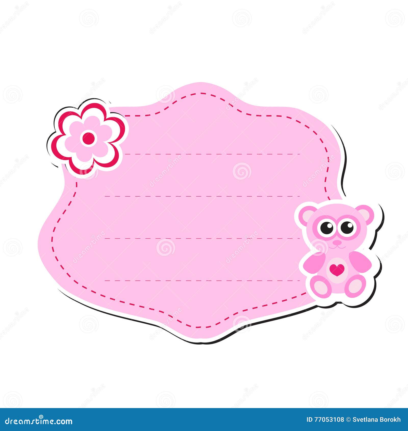 Cute Sticker Label, Frame for Text. Kids Tag for Text. Scribbled ...