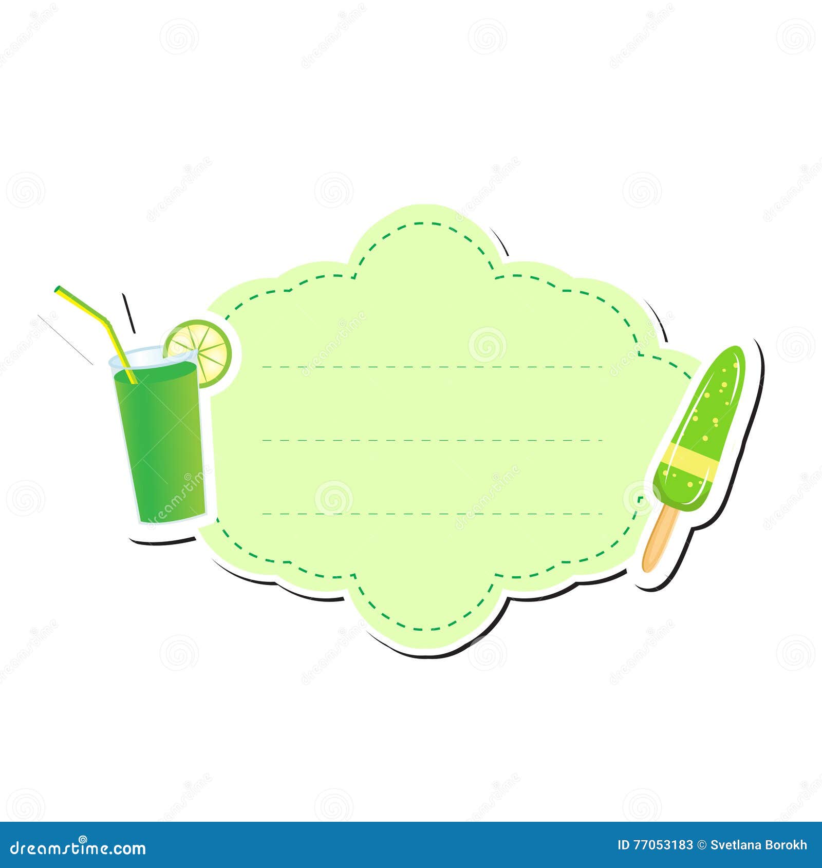 Cute Sticker Label, Frame for Text. Kids Tag for Text. Scribbled ...