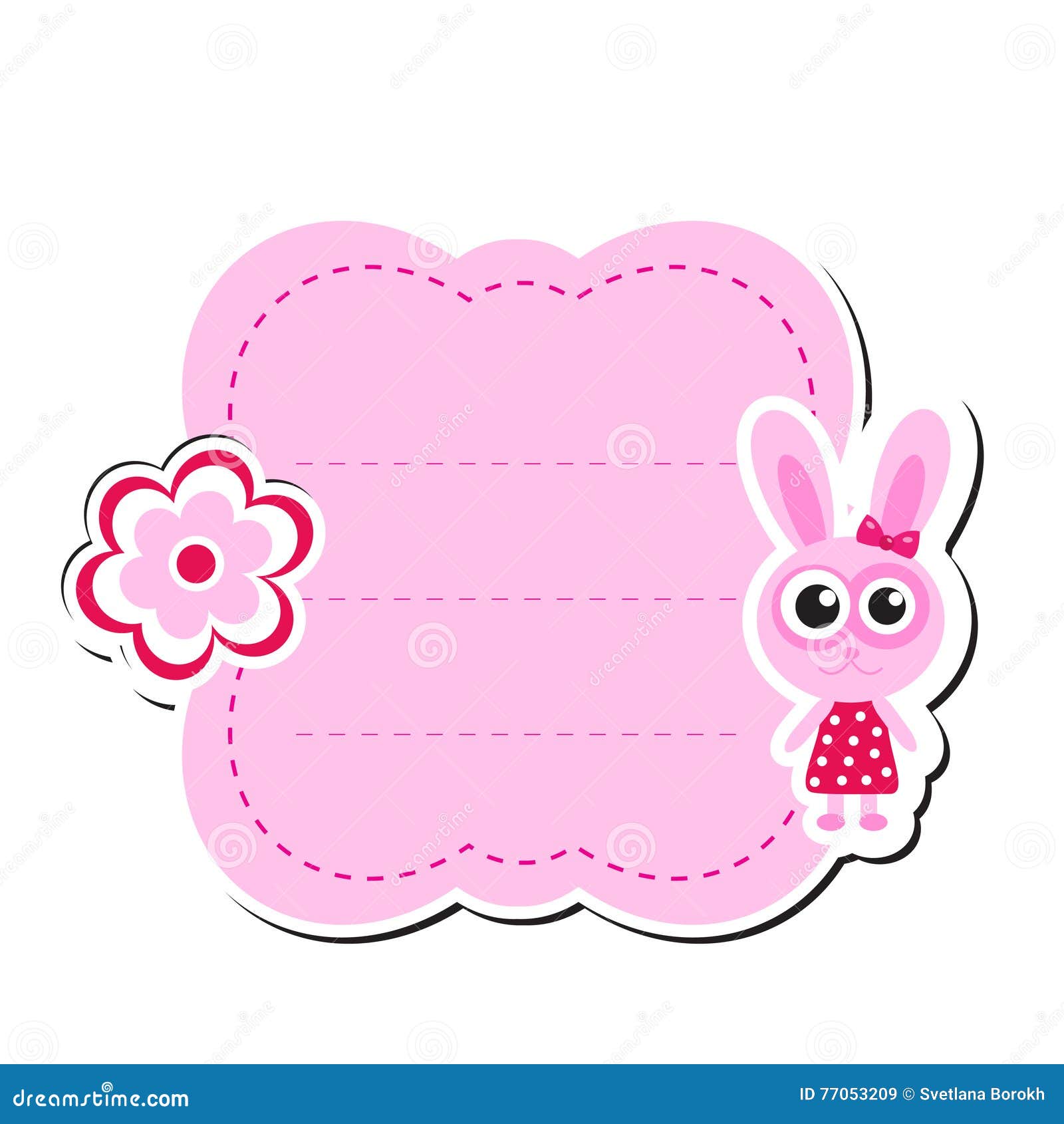 Cute Sticker Label, Frame For Text. Kids Tag For Text. Scribbled ...