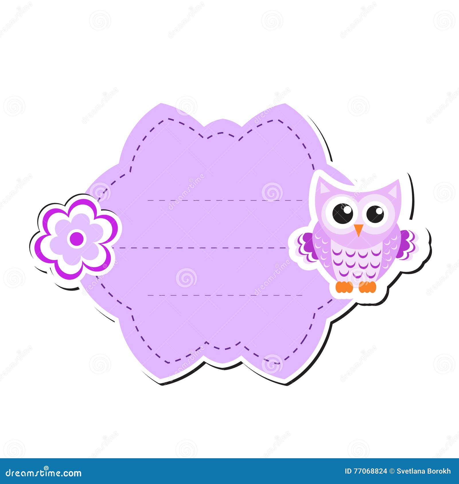 Cute Sticker Label, Frame For Text. Kids Tag For Text. Scribbled ...