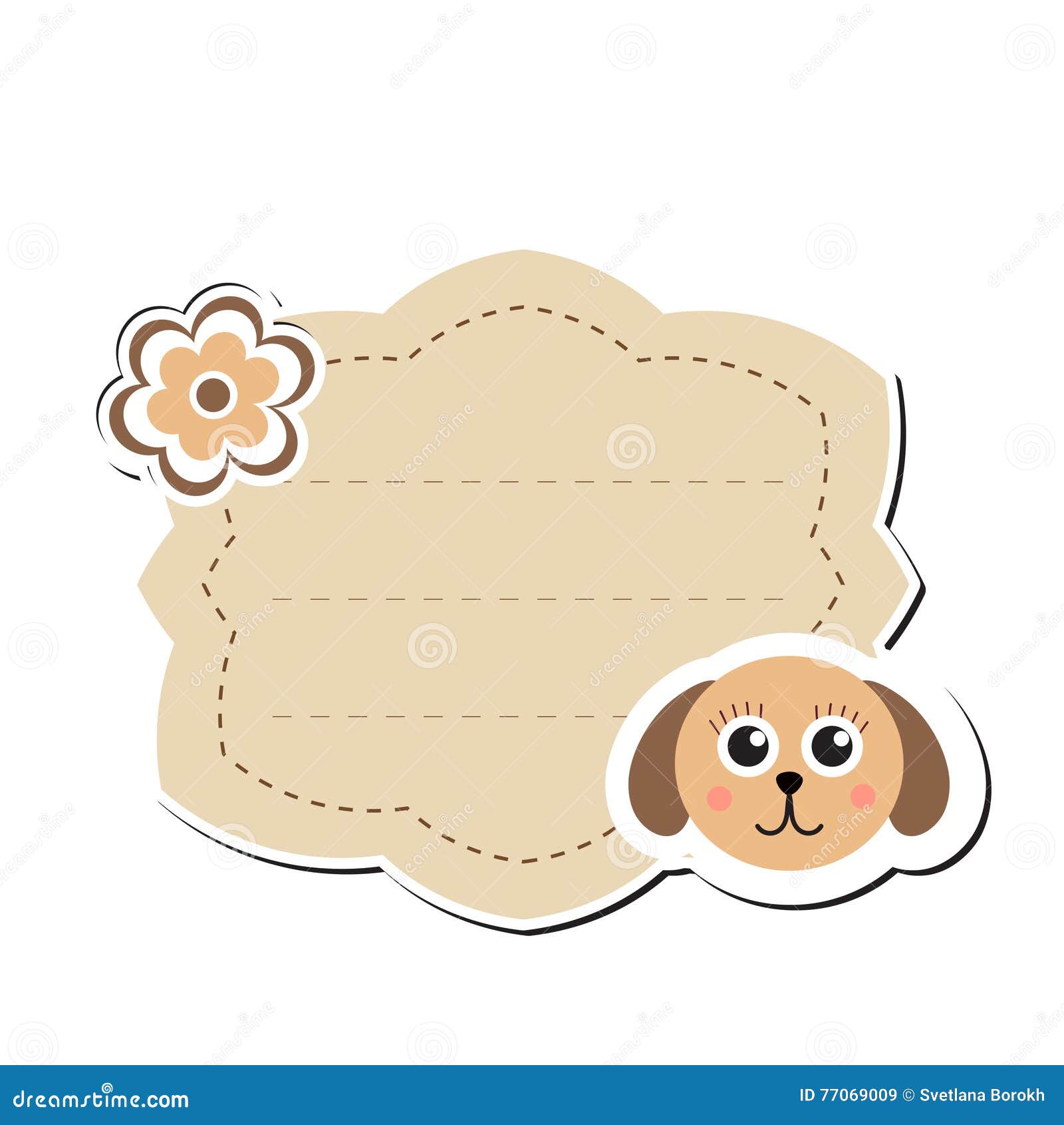 Cute Sticker Label, Frame For Text. Kids Tag For Text. Scribbled ...