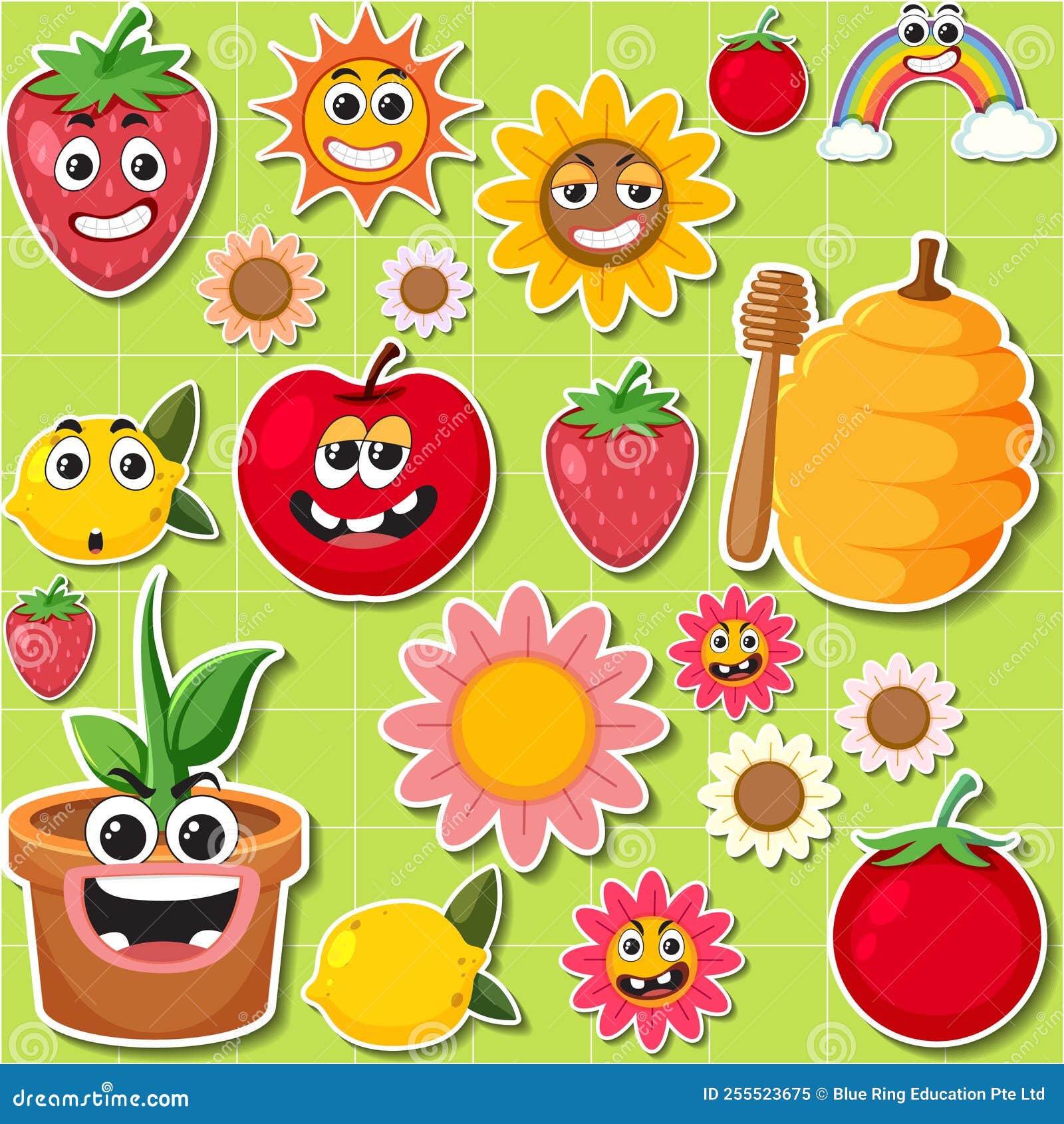 Cute Sticker Seamless Pattern Stock Vector - Illustration of design ...