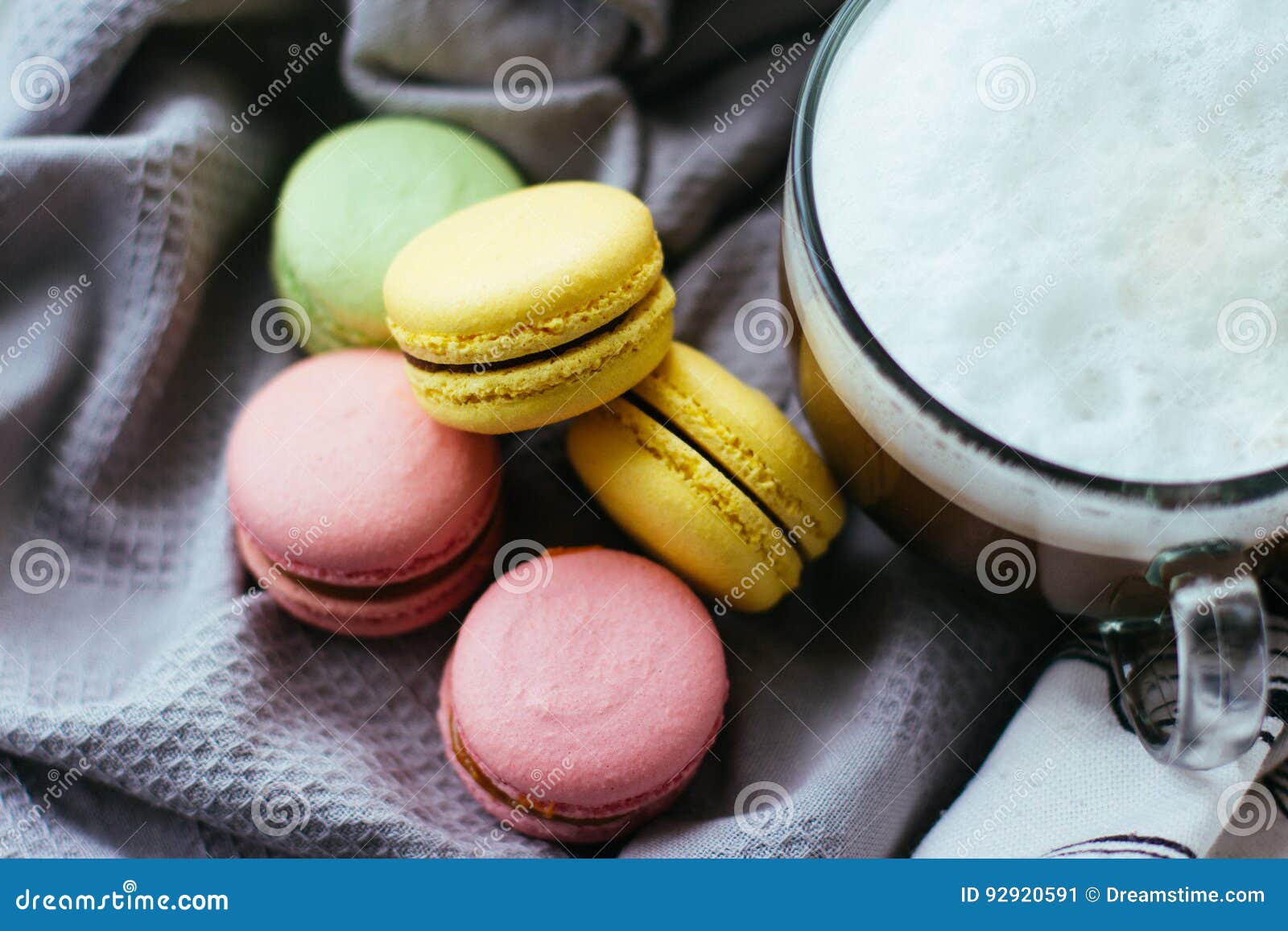Cute Still Life with Coffee and Macaroons. Stock Image - Image of ...