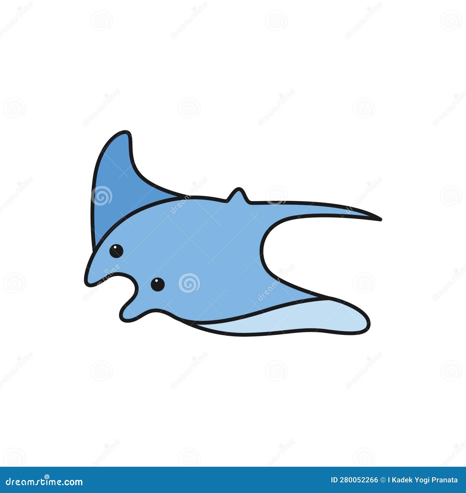 Cute Stingray stock illustration. Illustration of illustrations - 280052266