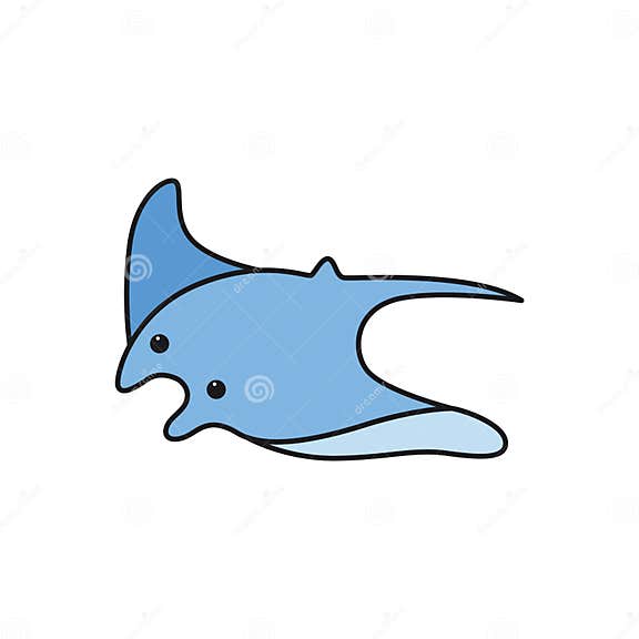 Cute Stingray stock illustration. Illustration of illustrations - 280052266