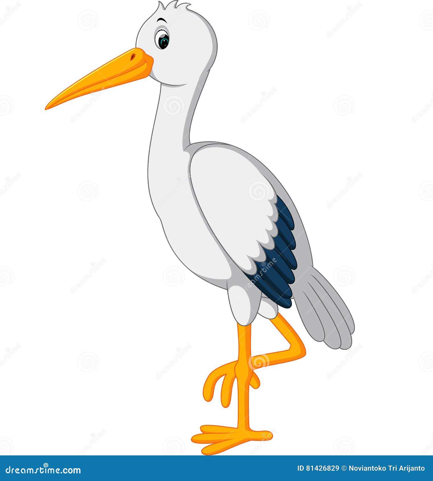 Cute It's A Boy Stork Vertical Photo Frame Vector Illustration ...