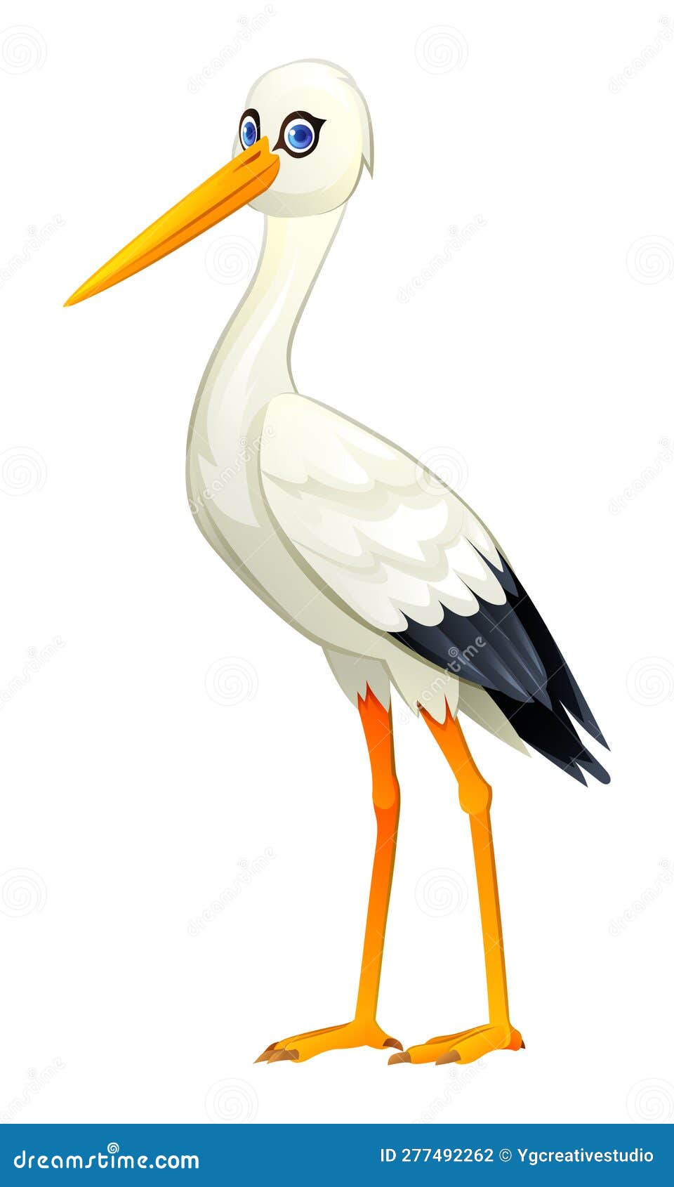 Cute Stork Cartoon Illustration Stock Vector - Illustration of graphic ...