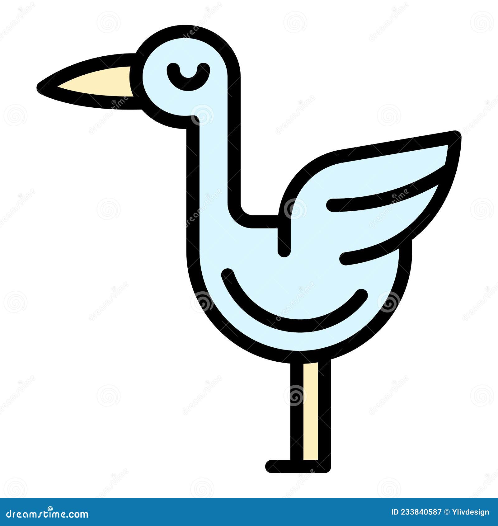Cute Stork Icon Color Outline Vector Stock Vector - Illustration of ...