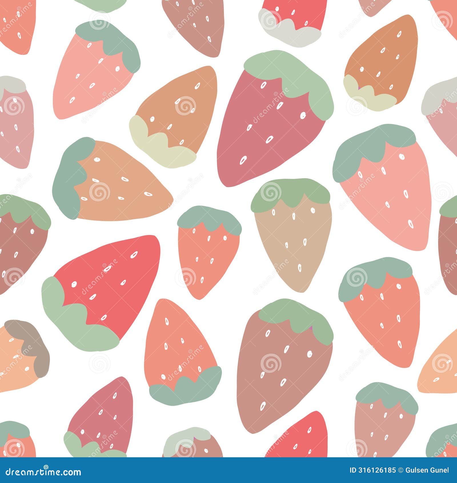 Cute Strawberries Seamless Fabric Design Pattern Stock Illustration ...