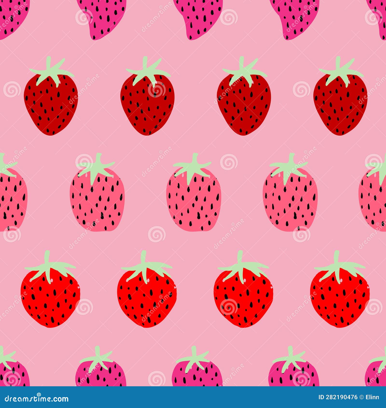 Cute Strawberry Design Vector Seamless Pattern Stock Vector ...