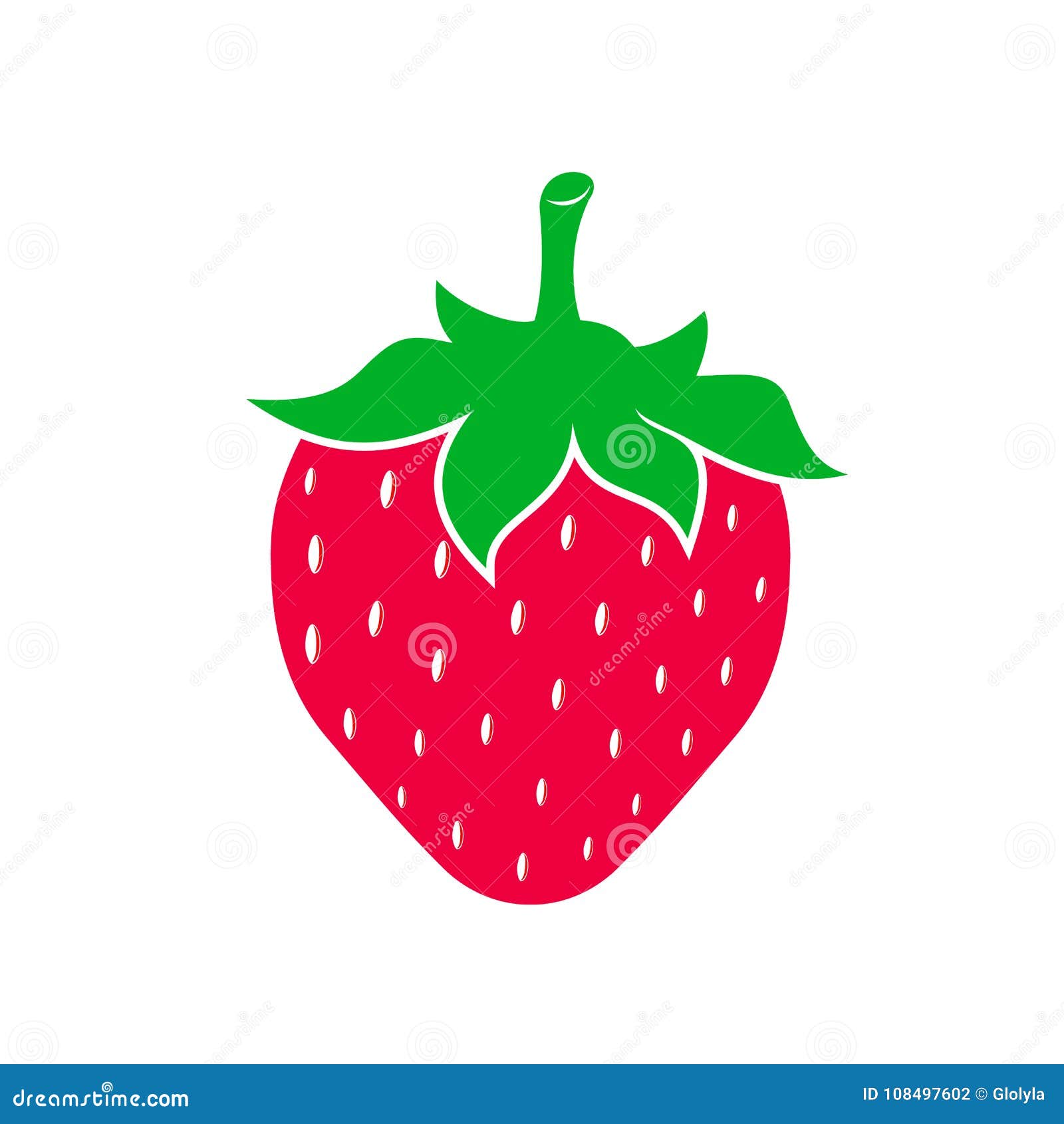 Cute Strawberry Flat Style. Icon Design. Stock Vector - Illustration of ...