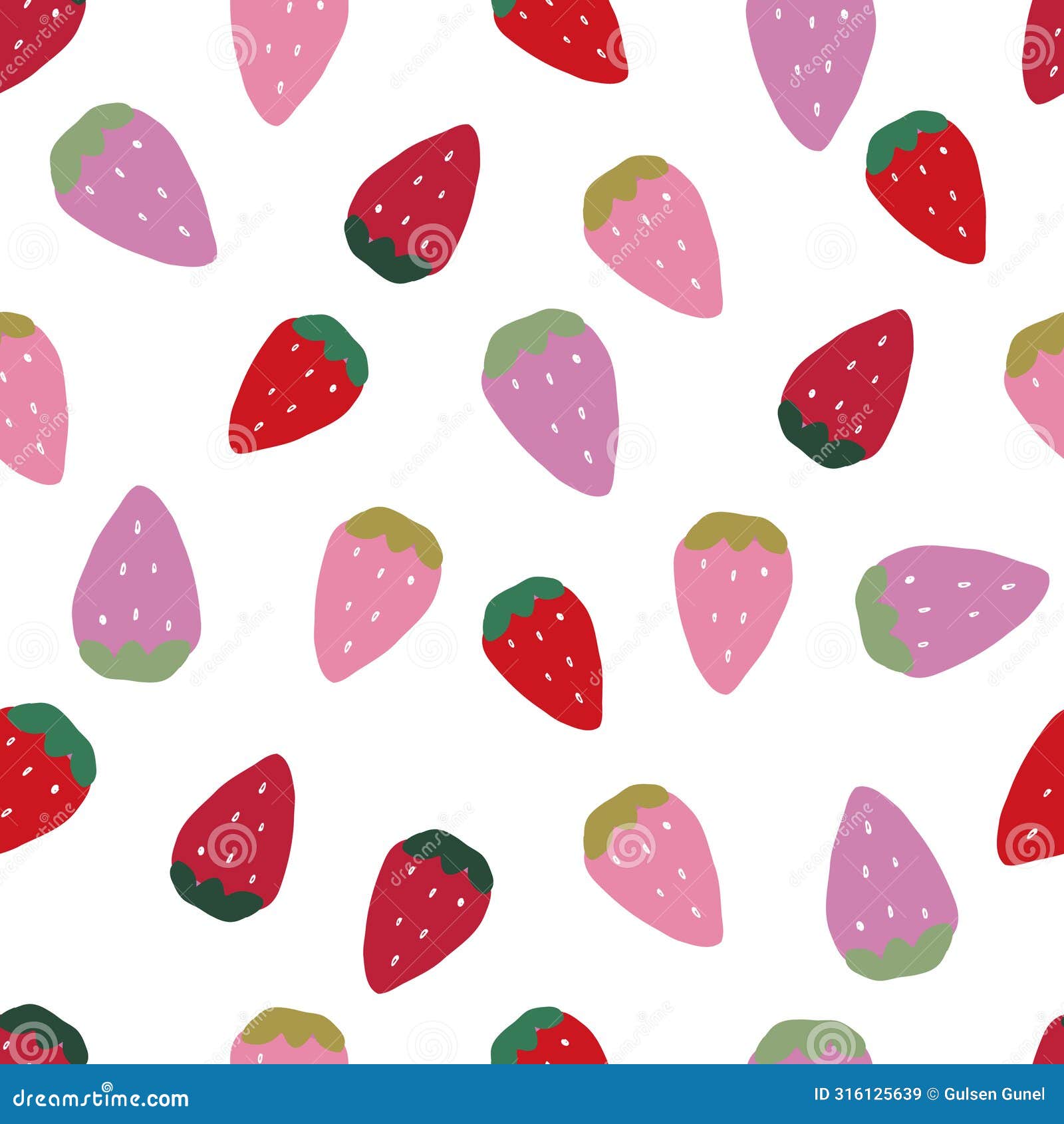 Cute Strawberry Seamless Fabric Design Pattern Stock Vector ...