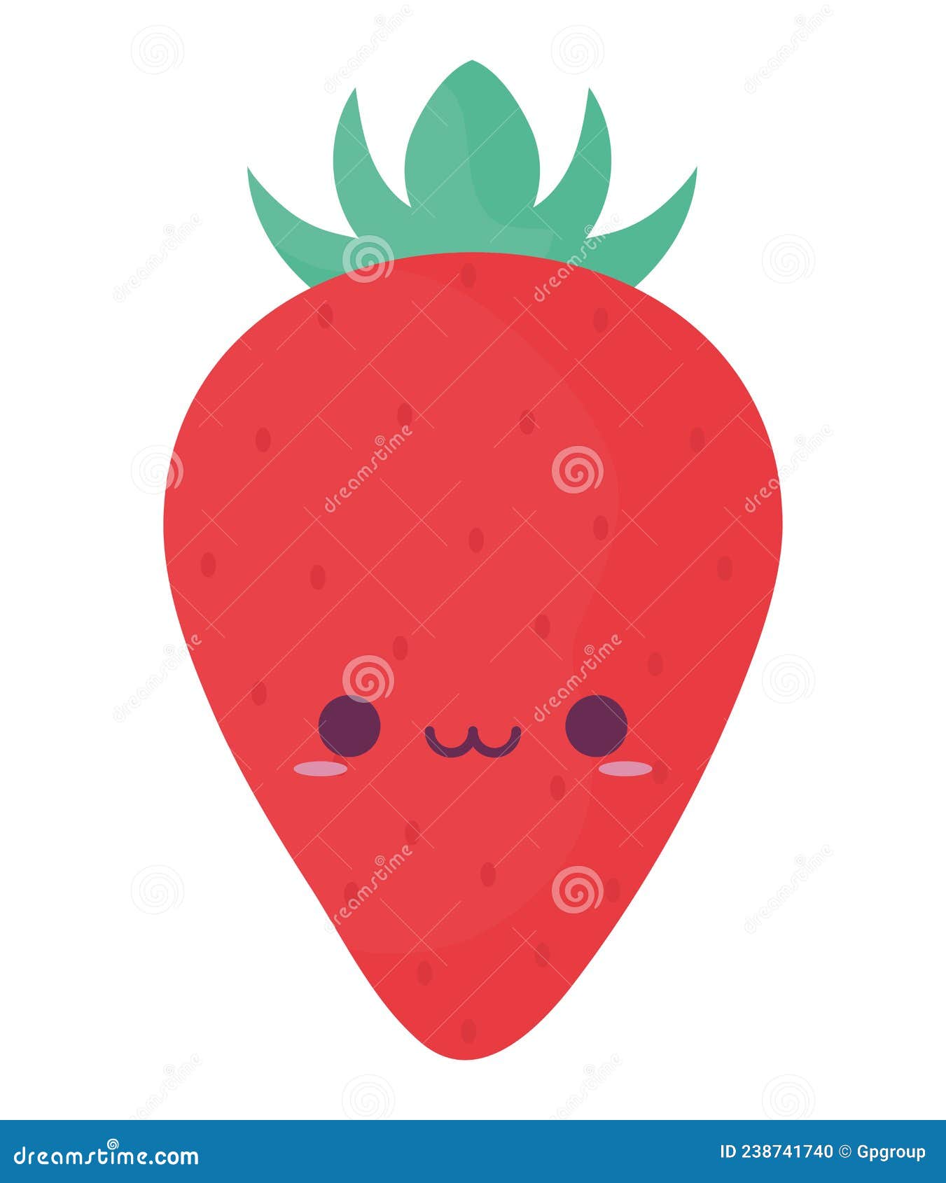 Cute strawberry smiling stock vector. Illustration of ripe - 238741740