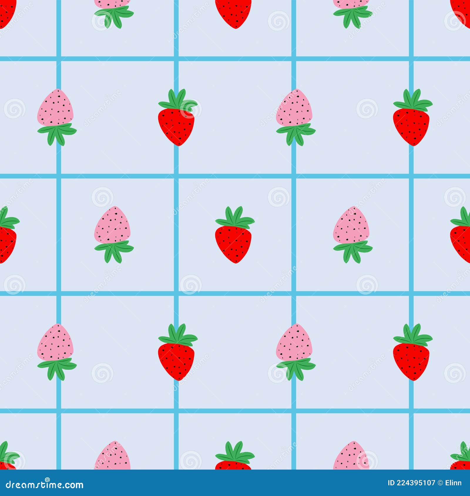 Cute Strawberry Vector Repeat Pattern Design Background Stock Vector ...