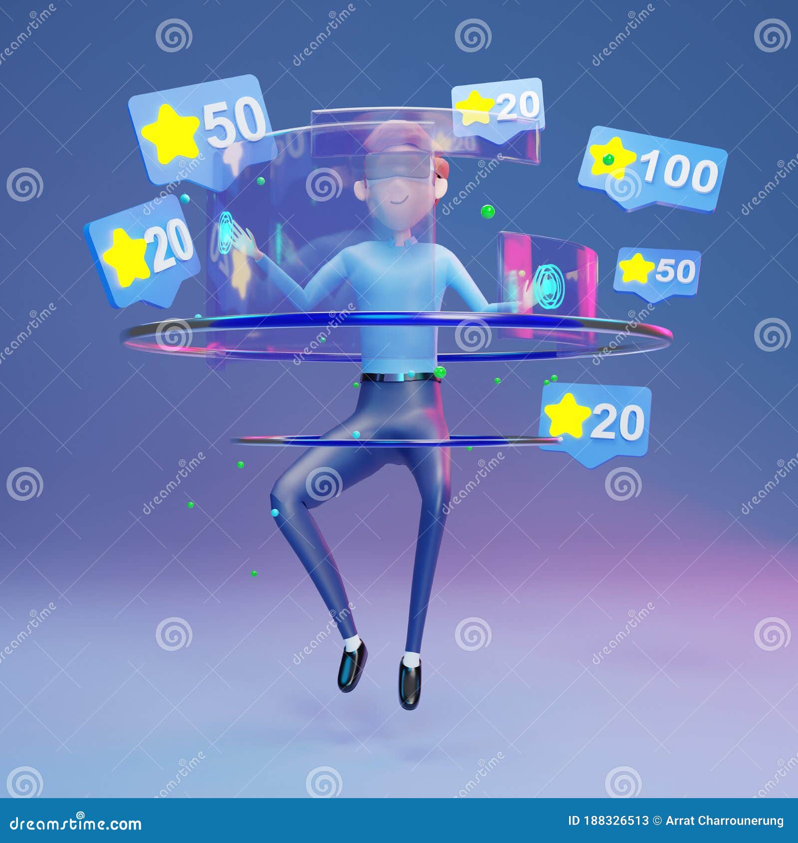 Cute Streamer Using Virtual Reality Glasses and Touching Vr Interface ...