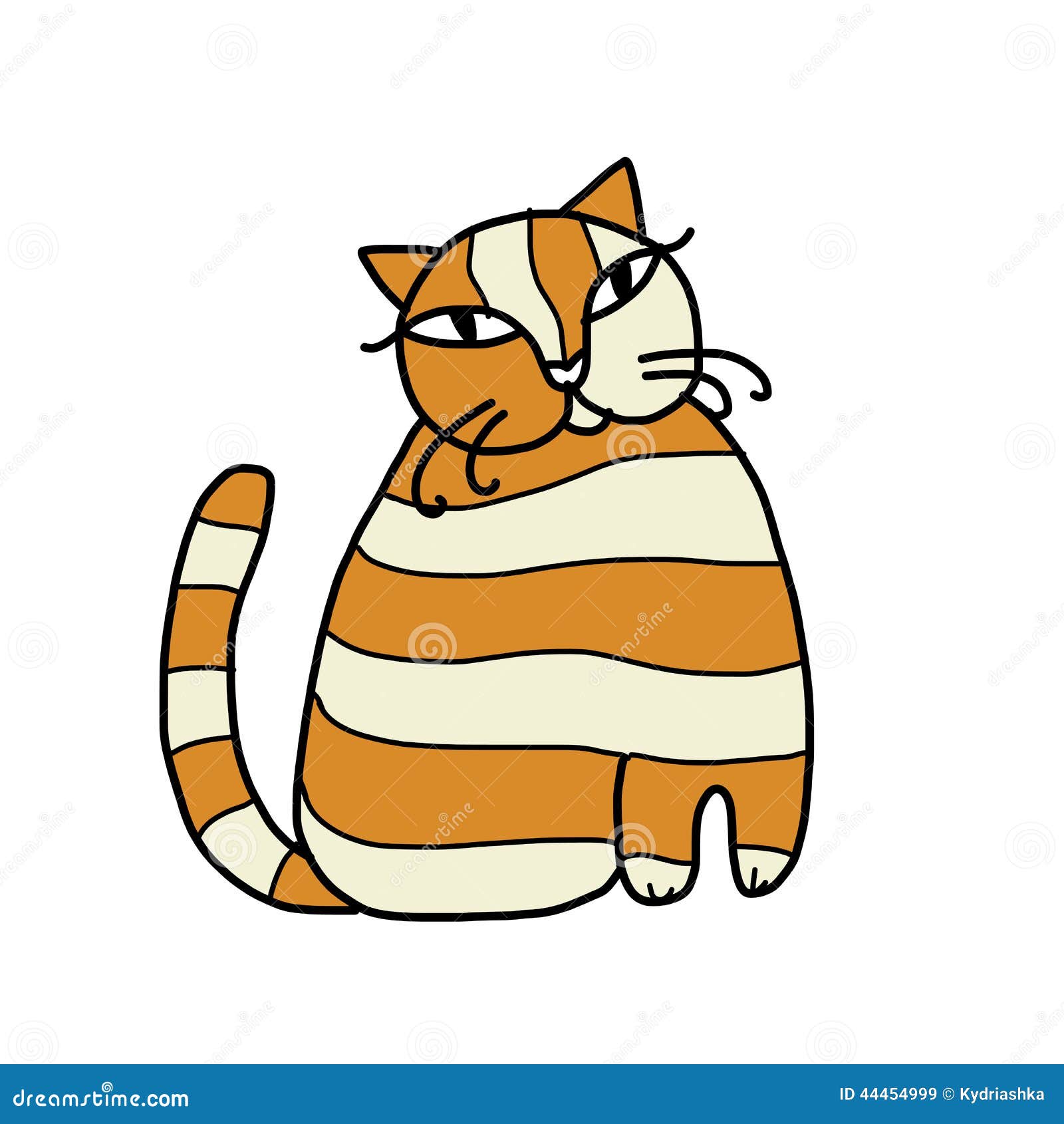 Cute Striped Cat for Your Design Stock Vector - Illustration of eyes ...