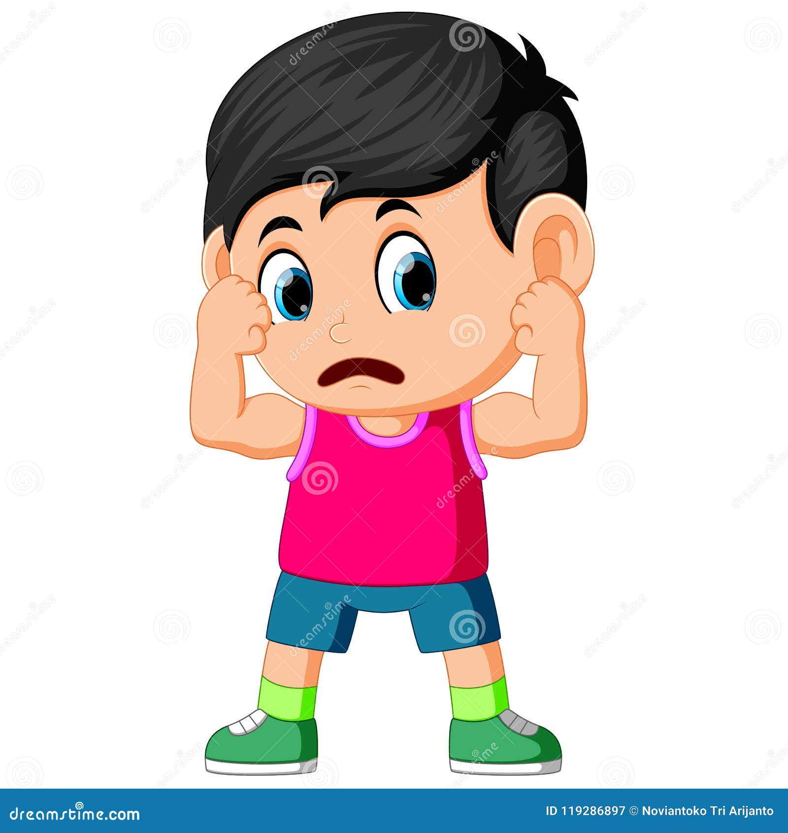 Cute strong boy stock vector. Illustration of alone - 119286897