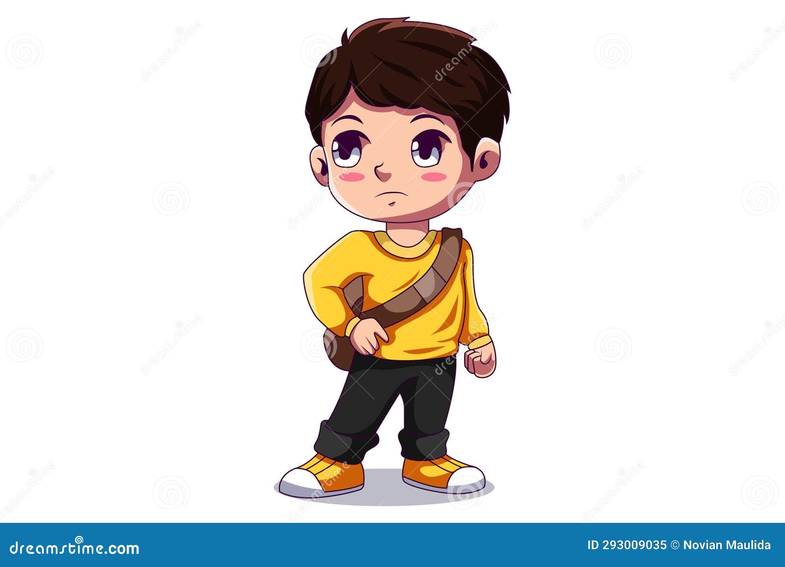 Cute Student Boy Character Illustration Stock Vector - Illustration of ...