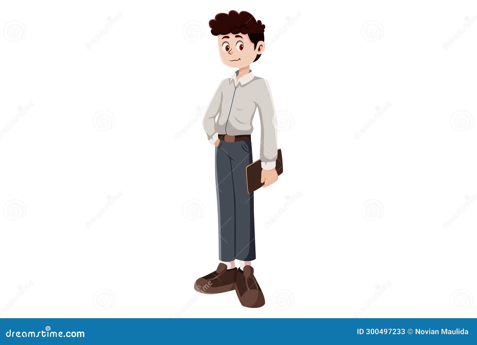 Cute Student Boy Character Design Illustration Stock Vector ...