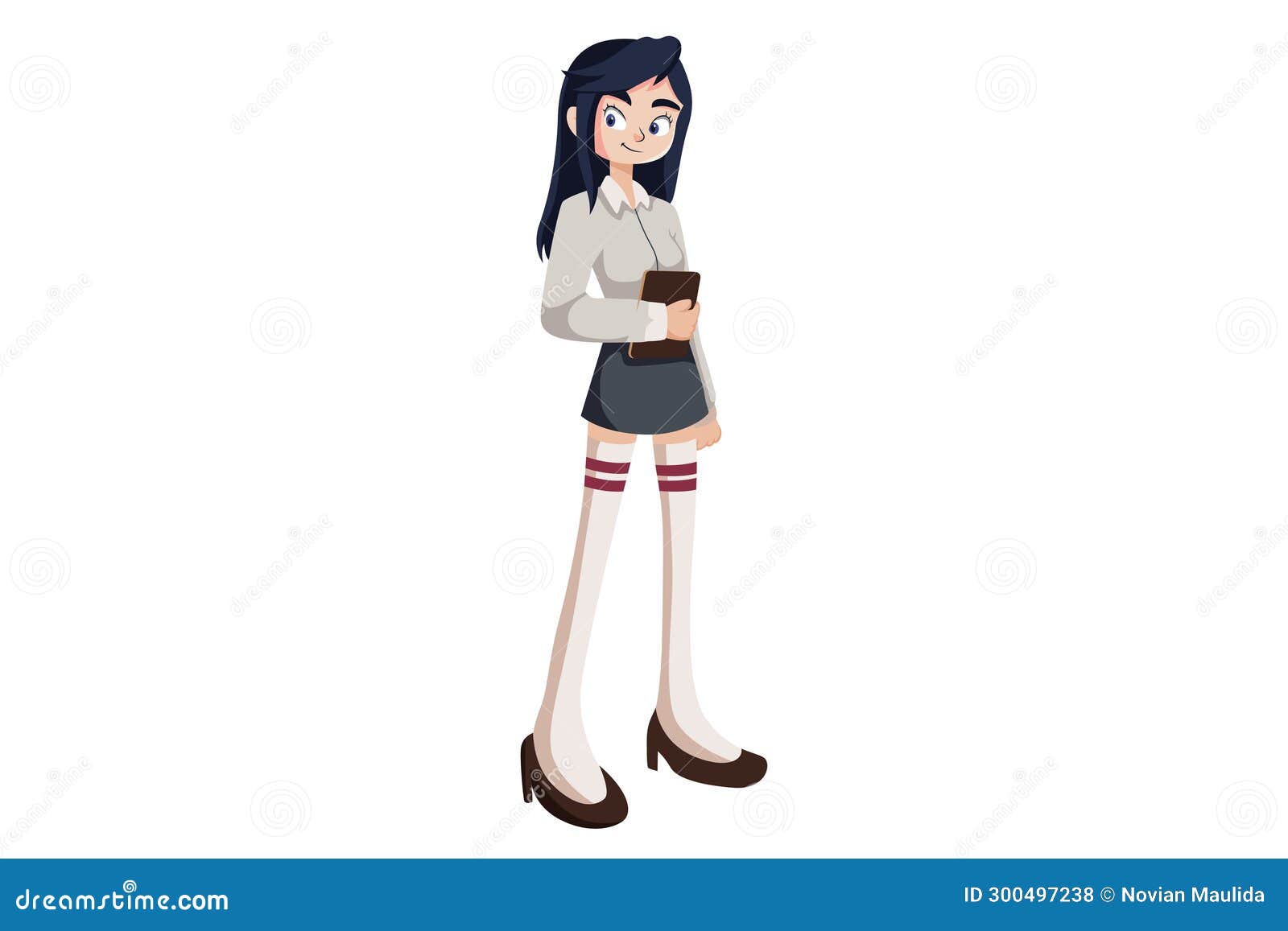 Cute Student Girl Character Design Illustration Stock Vector ...