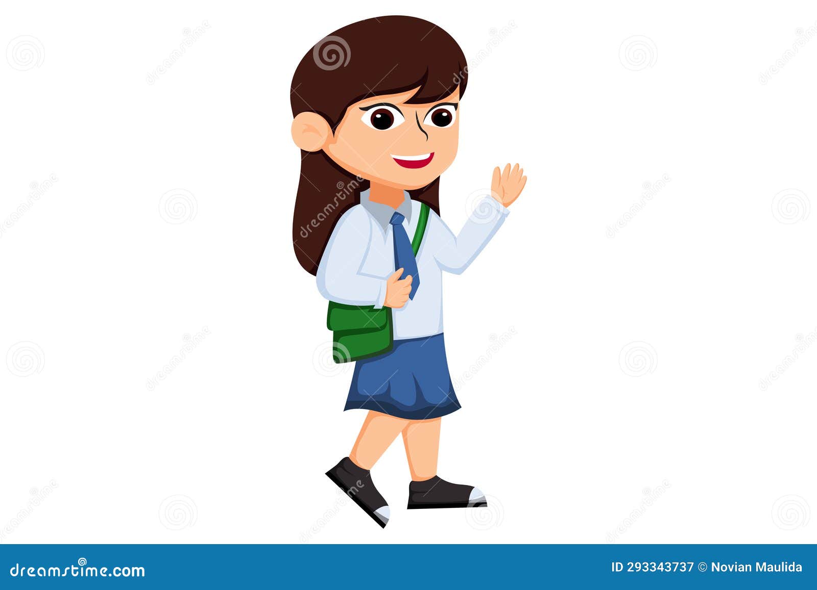 Cute Student Girl Character Illustration Stock Vector - Illustration of ...