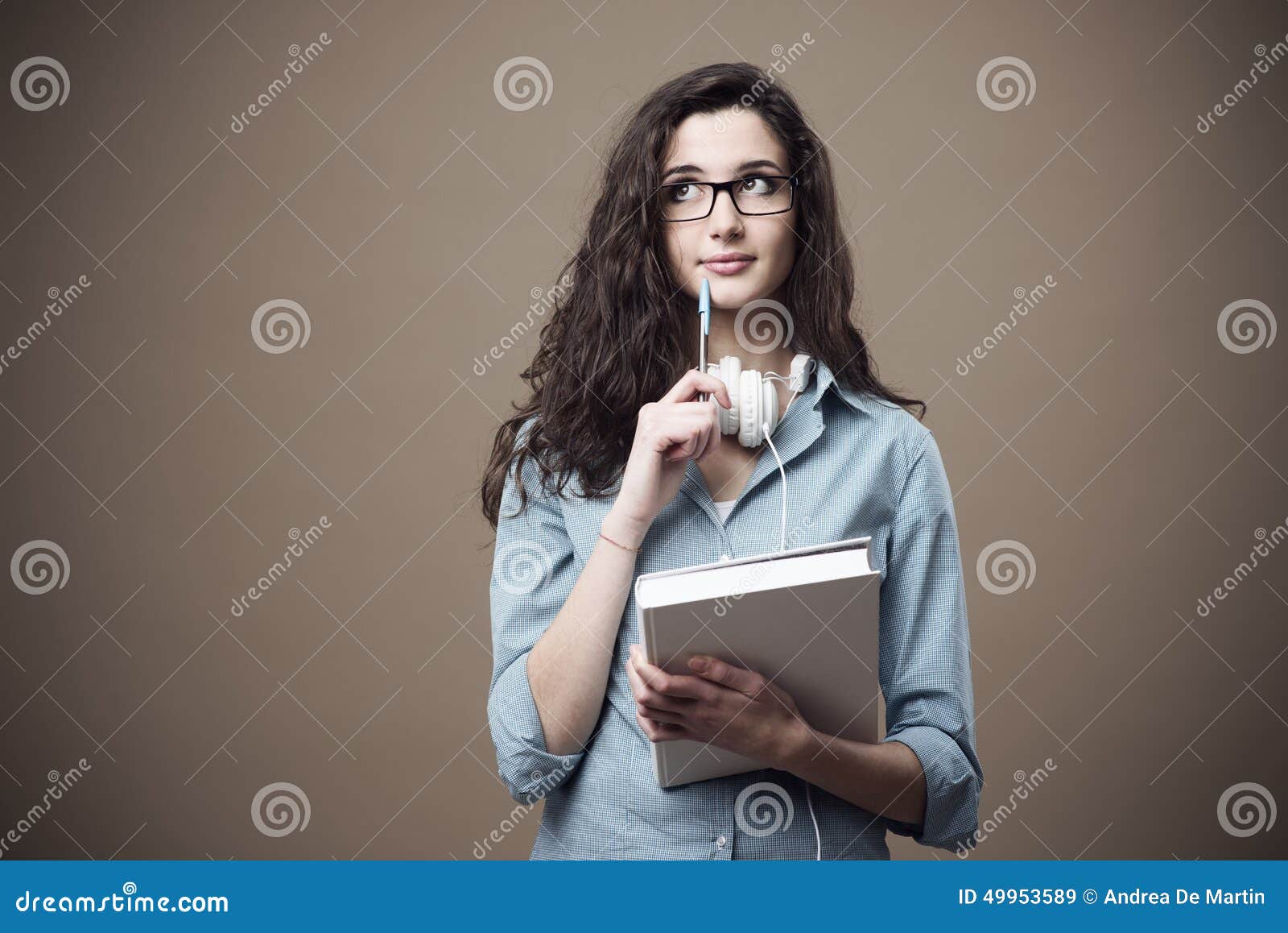 Cute Student Girl Taking Notes Stock Image - Image of smart, positivity ...