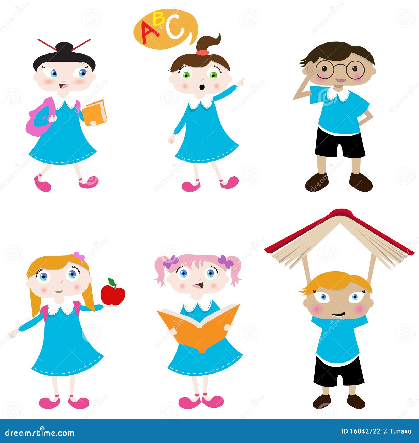 Cute students stock vector. Illustration of clothes, study - 16842722