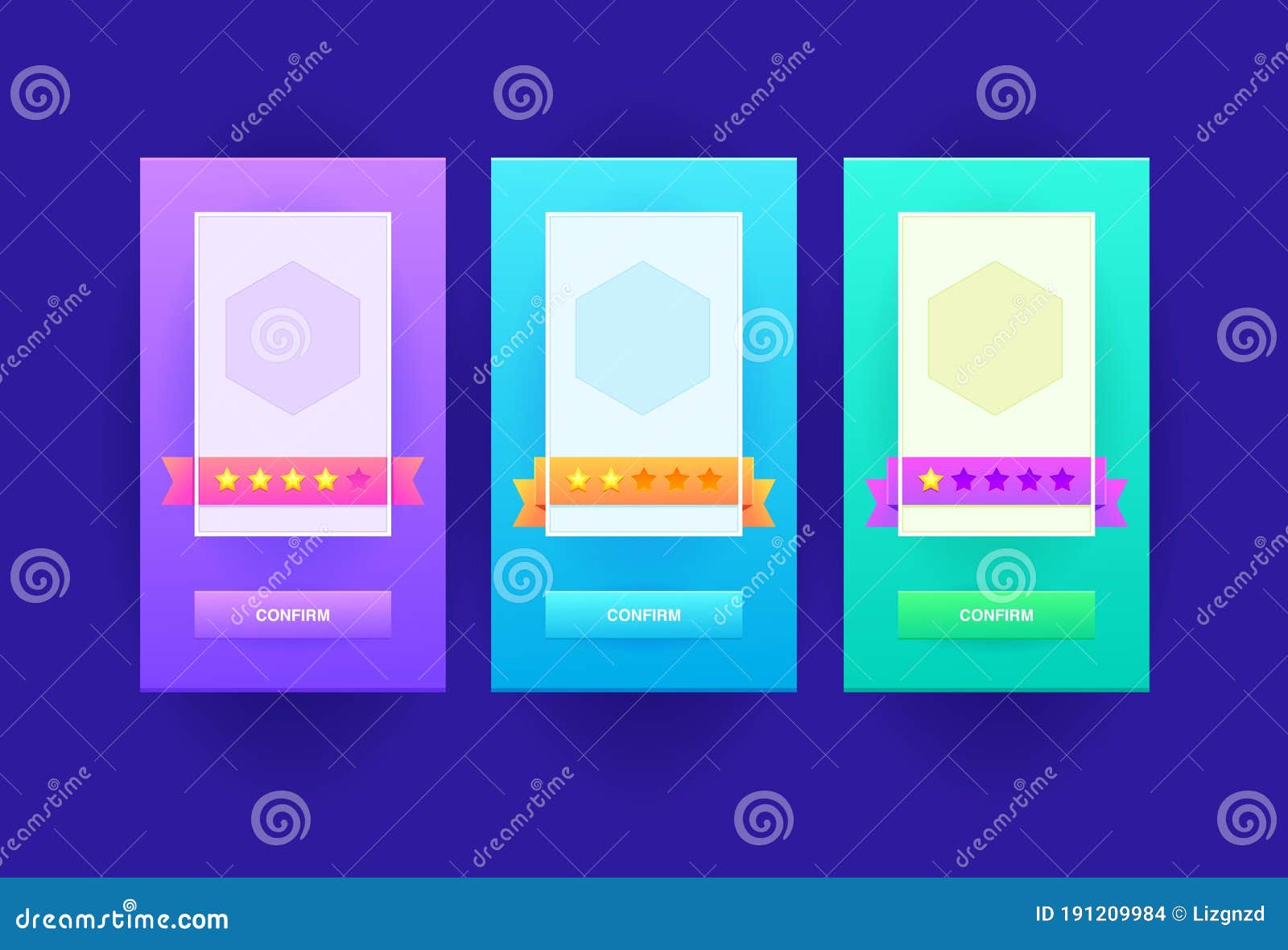 Cute Style Game UI Background Design. Vector User Interface Stock ...