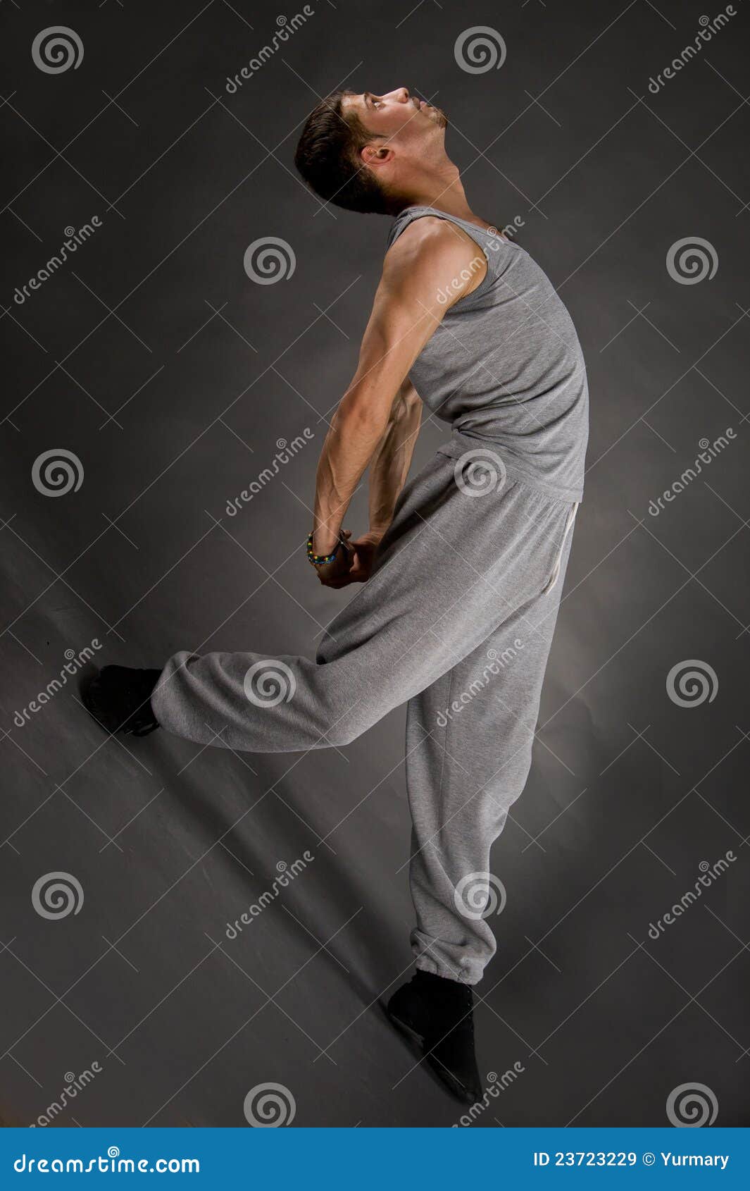 Cute Stylish Dancer in the Dance Sweatsuit Shows Stock Image - Image of ...