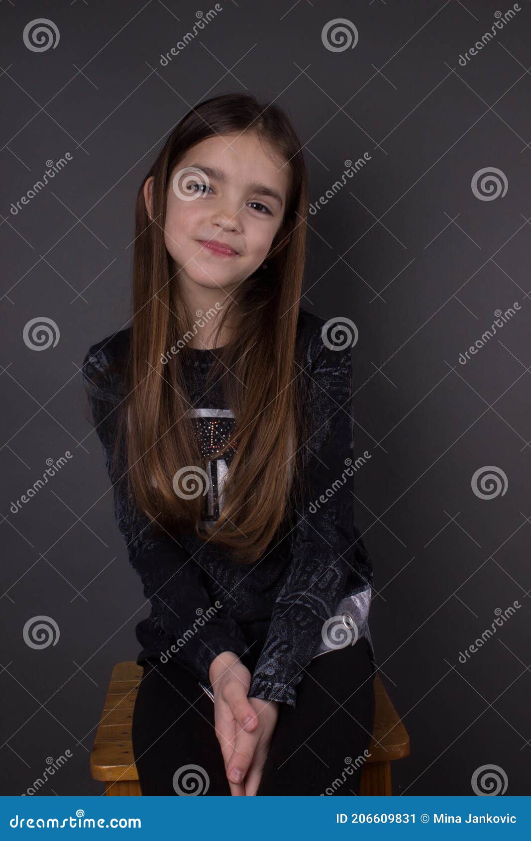 Cute Stylish Girl Posing in Studio Stock Image - Image of gesture ...