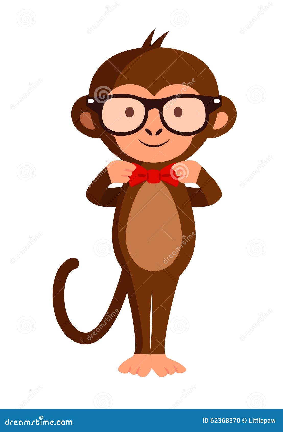 Cute Stylish Monkey in Hipster Glasses, Stock Vector - Illustration of ...