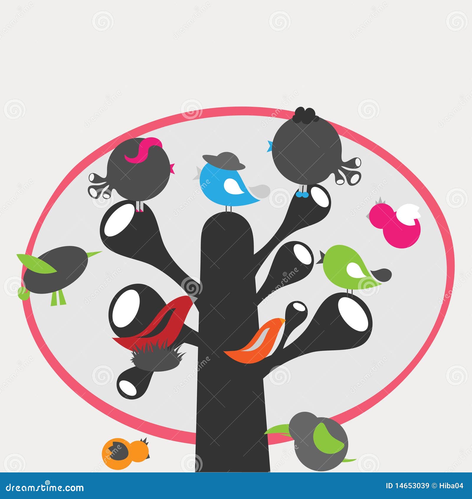 Cute stylized birds stock vector. Illustration of happy - 14653039