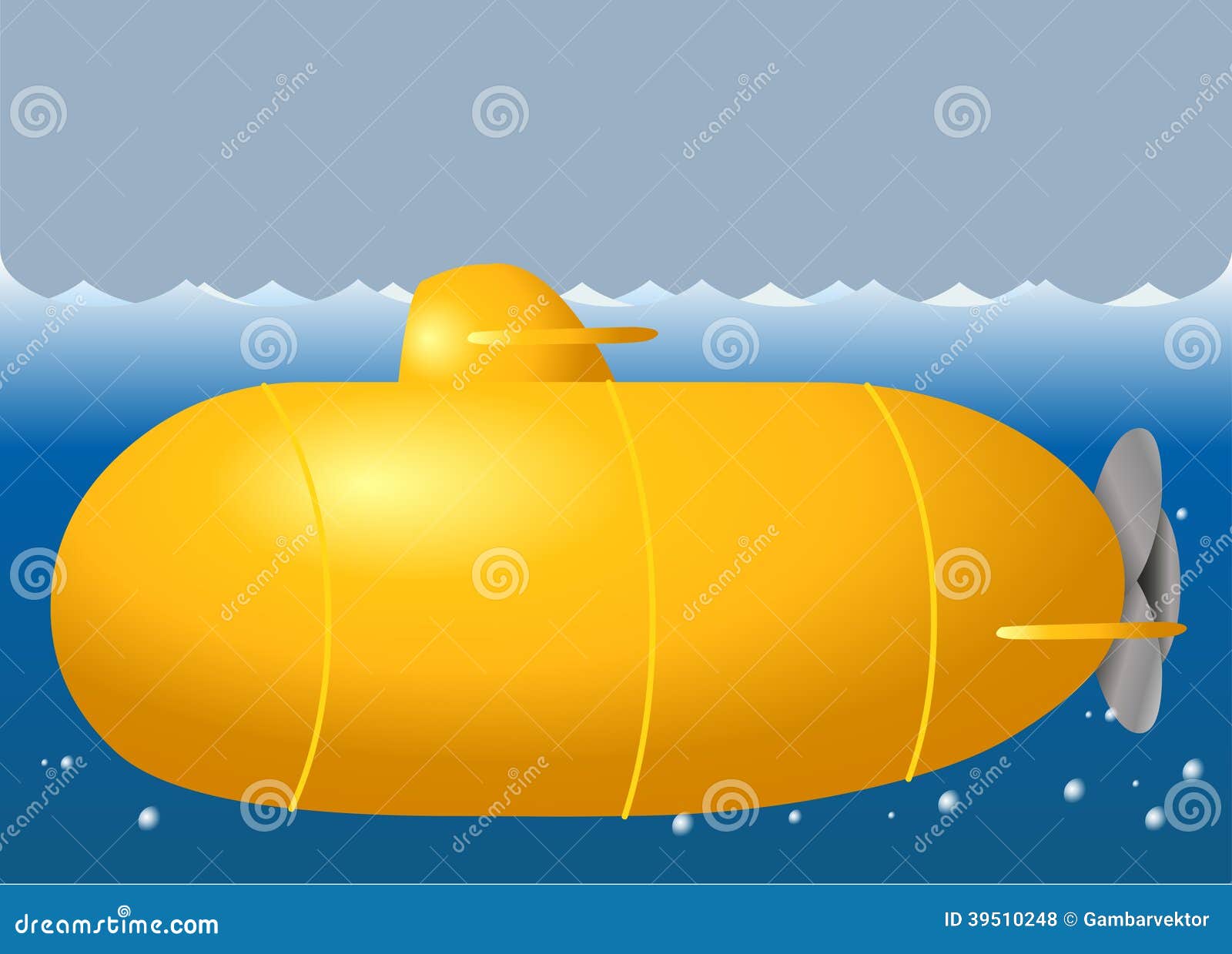Cute submarine stock vector. Illustration of passenger - 39510248