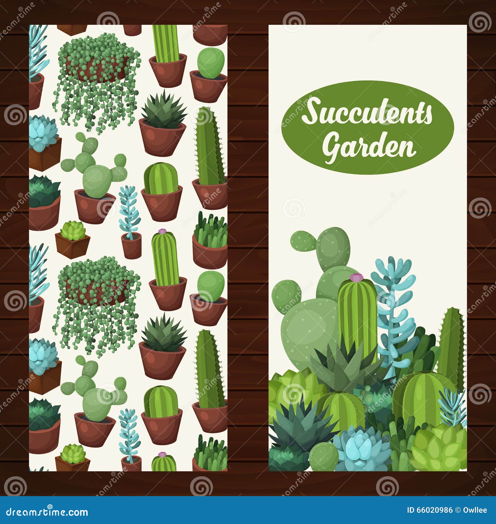 Cute Succulent Vector Banners. Stock Vector - Illustration of banners ...