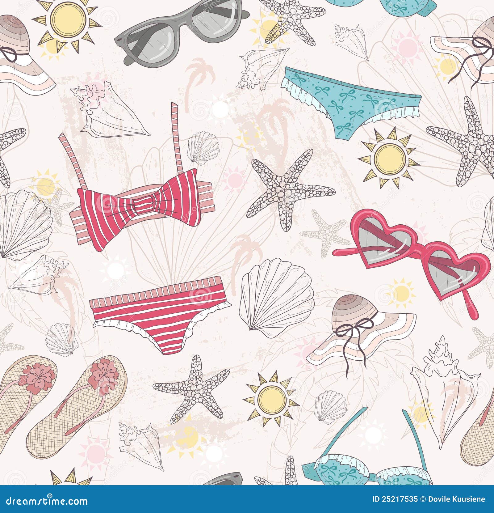 Cute Summer Abstract Pattern Stock Vector - Illustration of drawing ...