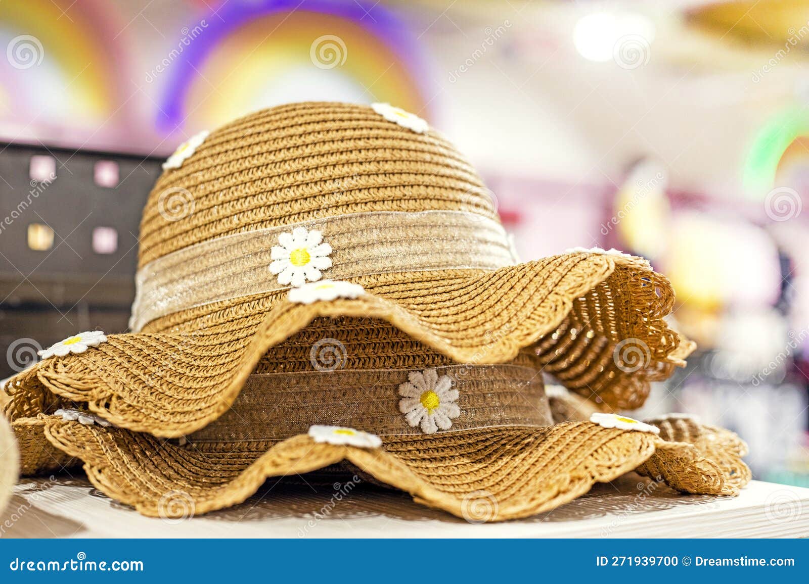 Cute Summer Hat with White Flowers Made of Viscose. Summer is Coming ...