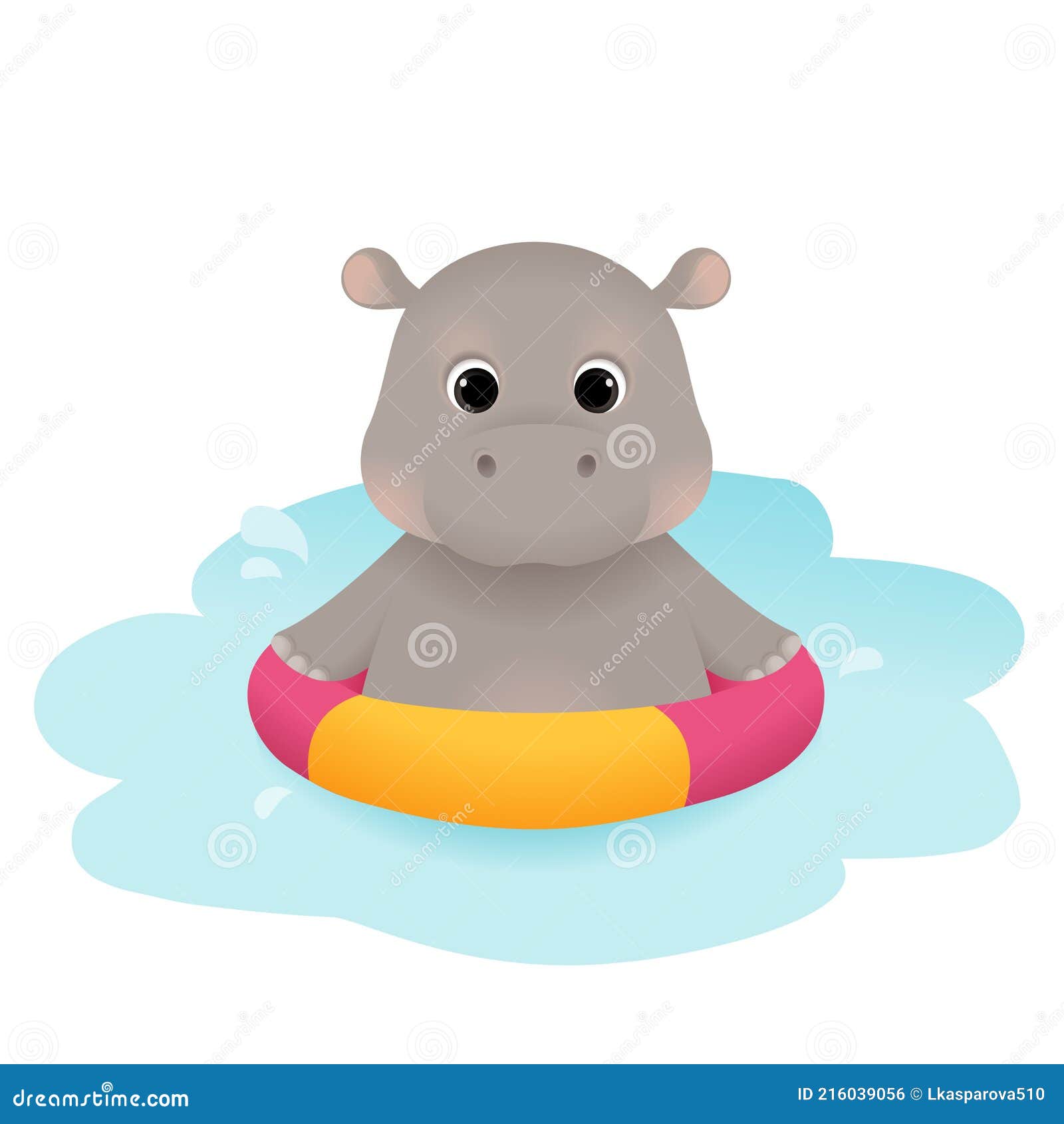 Cute summer hippo stock vector. Illustration of africa - 216039056