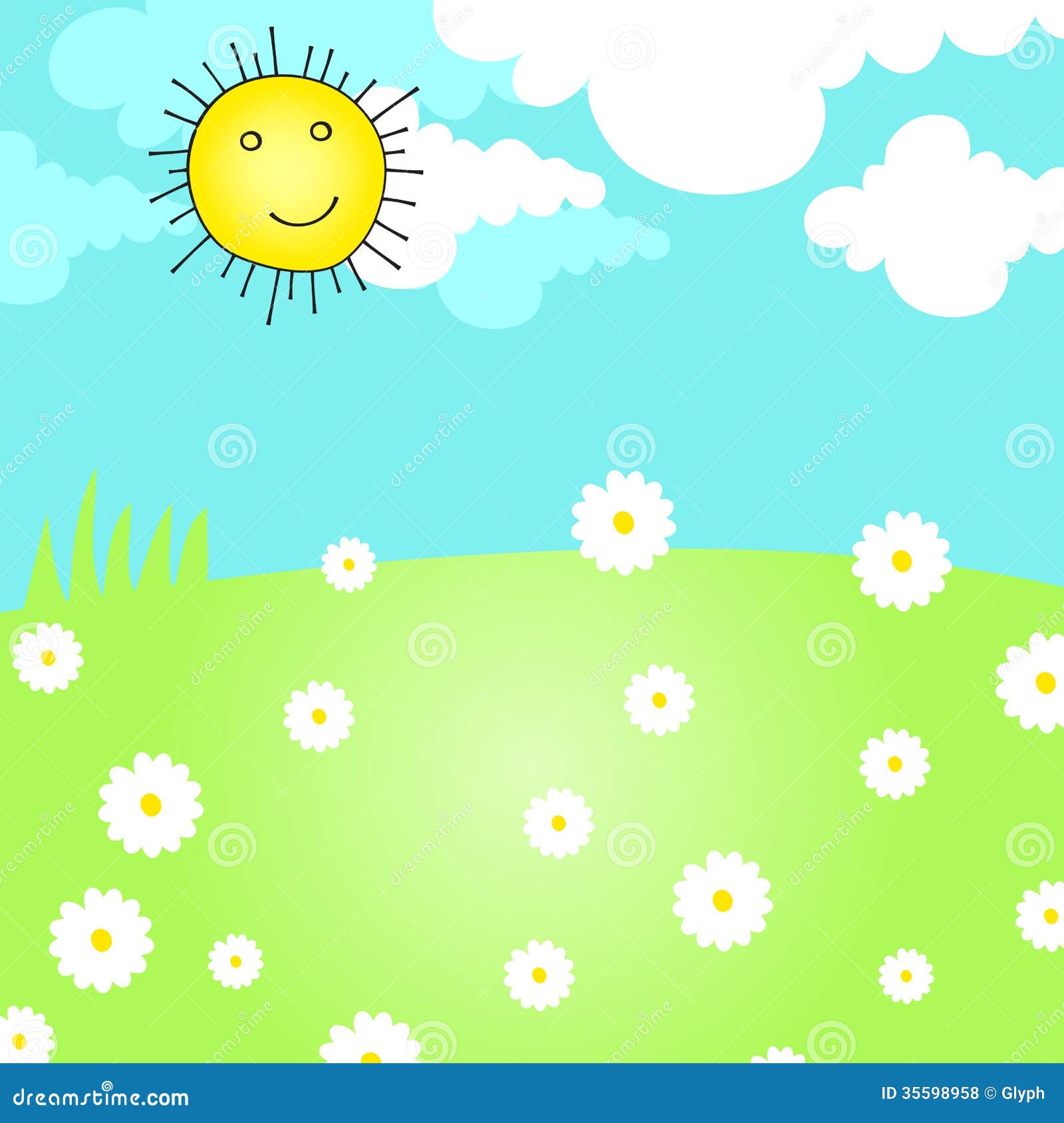 Cute summer meadow stock vector. Illustration of lawn - 35598958