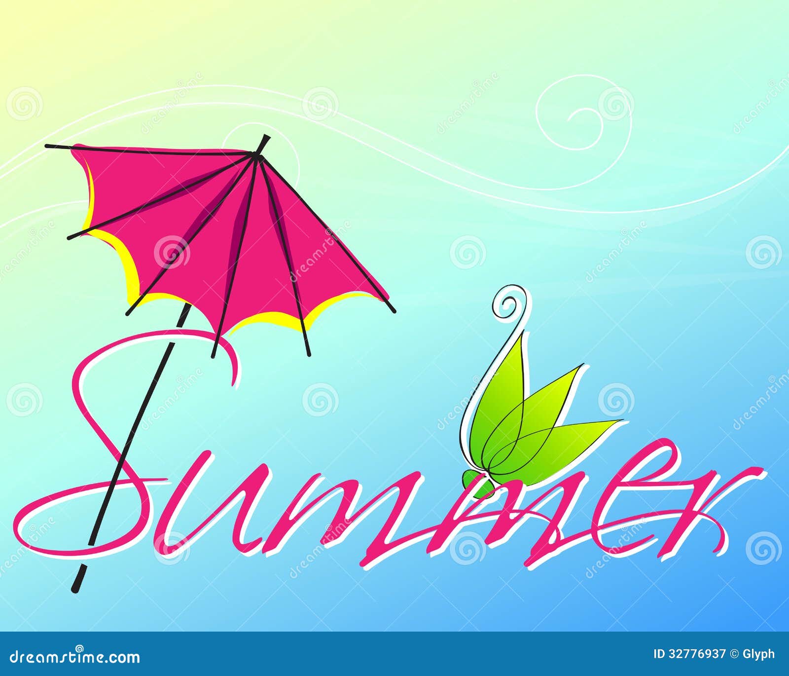 Cute summer text stock vector. Illustration of beautiful - 32776937