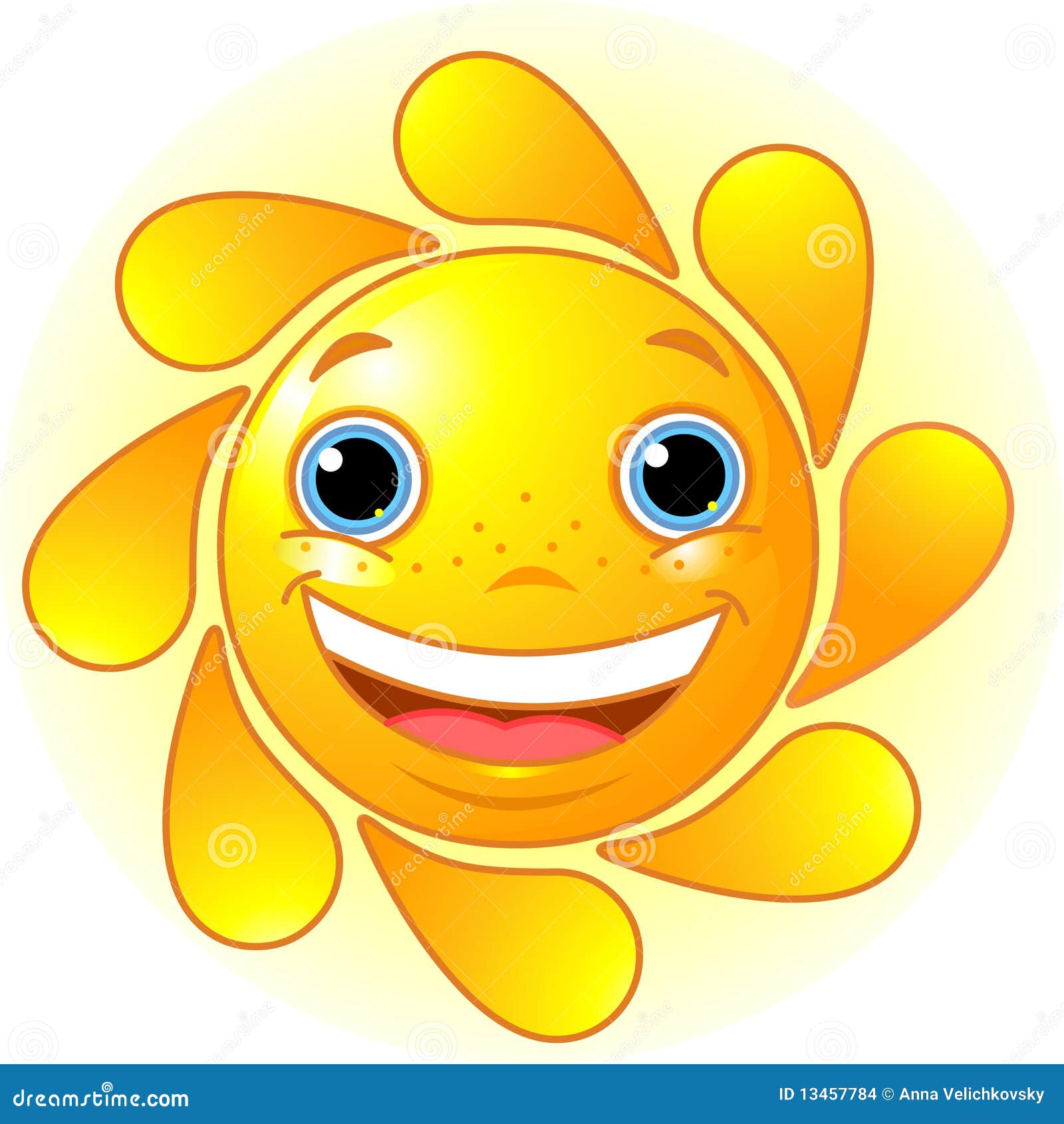 Cute Sun stock vector. Illustration of face, luck, sunlight - 13457784