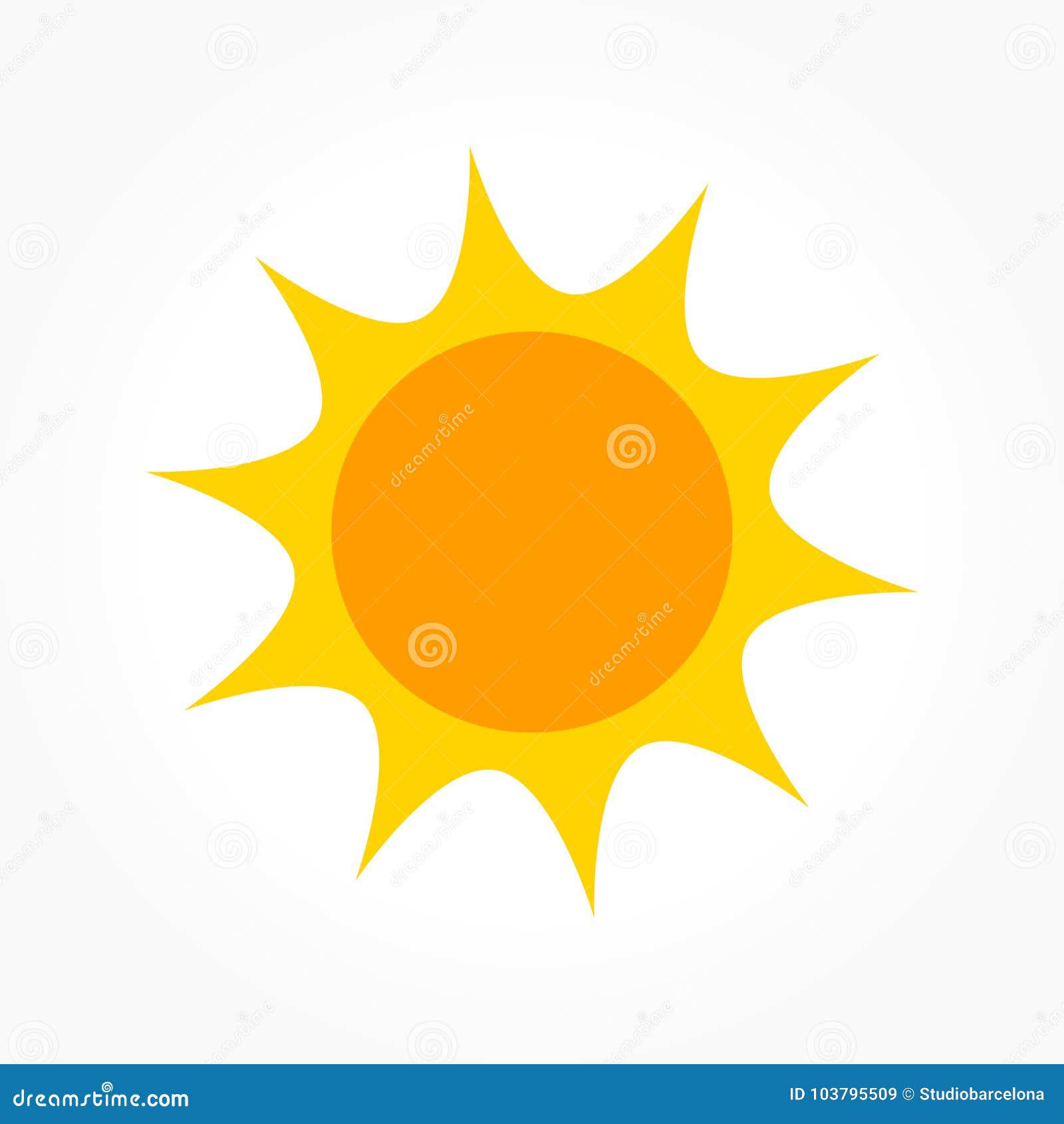 Cute sun icon stock vector. Illustration of isolated - 103795509