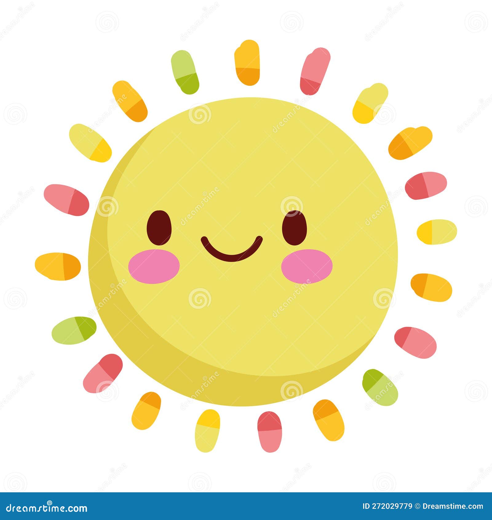 Cute sun icon stock vector. Illustration of cartoon - 272029779