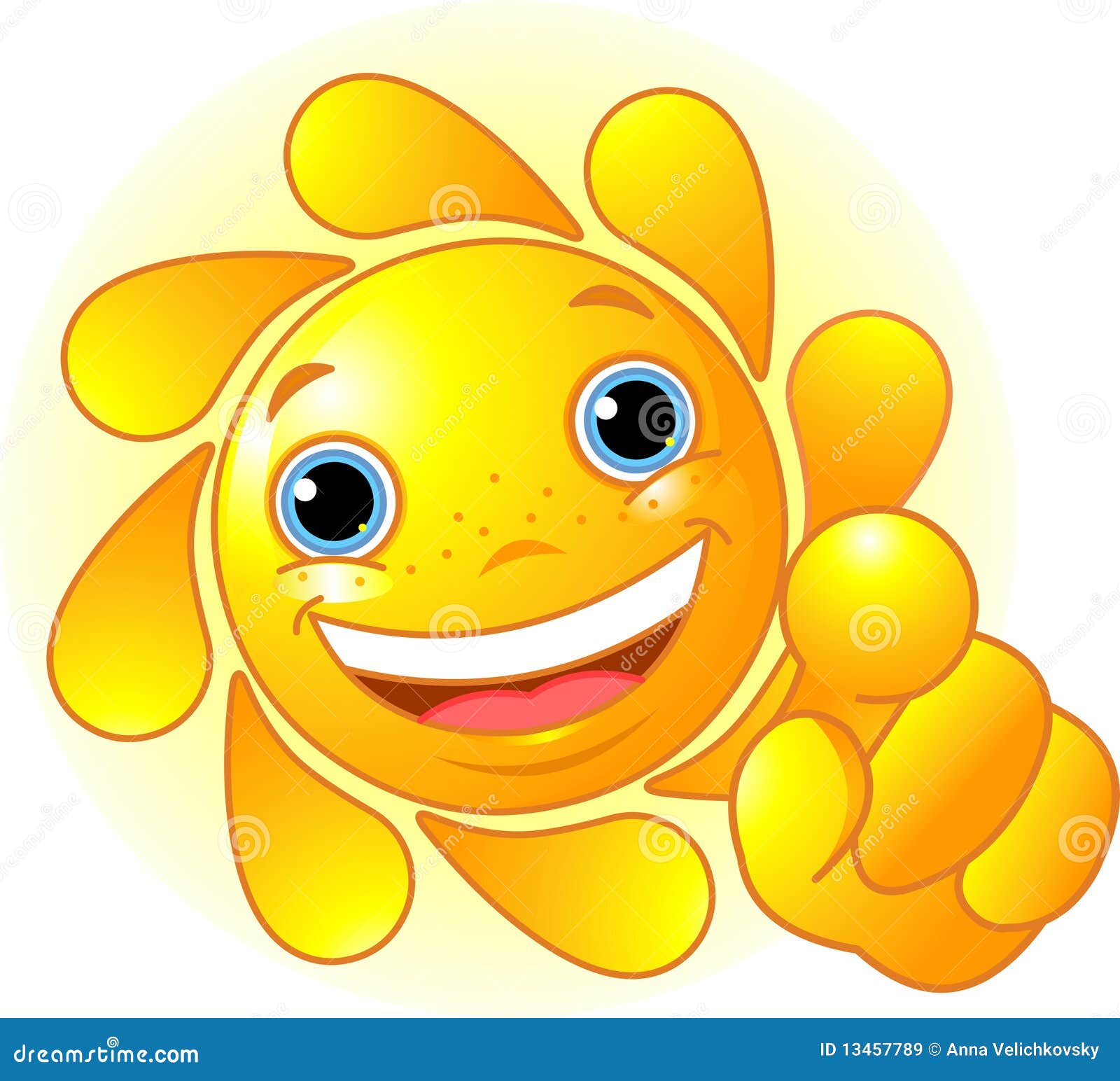 Cute Sun pointing stock vector. Illustration of sunlight - 13457789