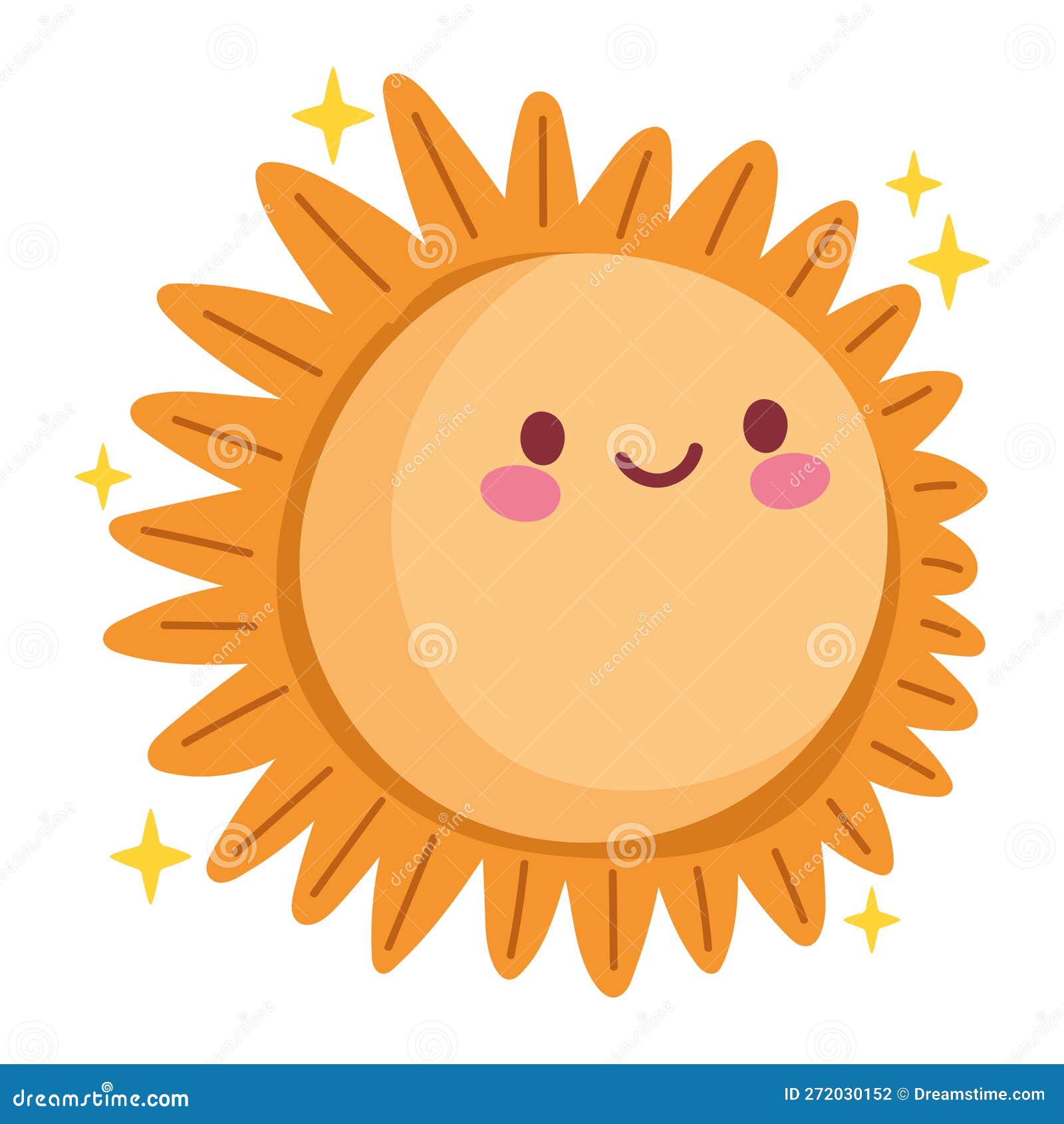 Cute sun spring character stock vector. Illustration of vector - 272030152