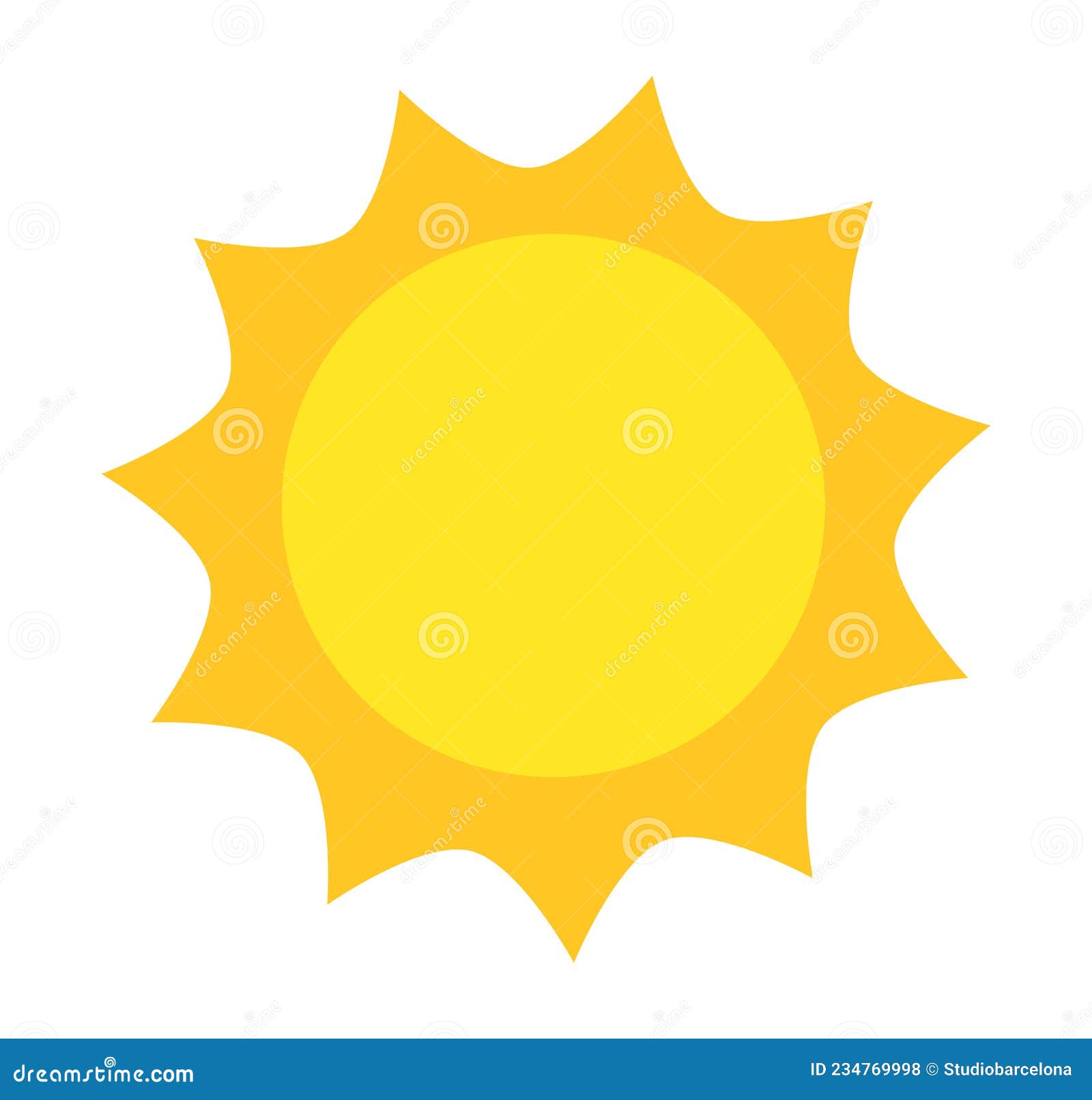 Cute Sun Symbol. Bright Sun Icon Stock Vector - Illustration of ...
