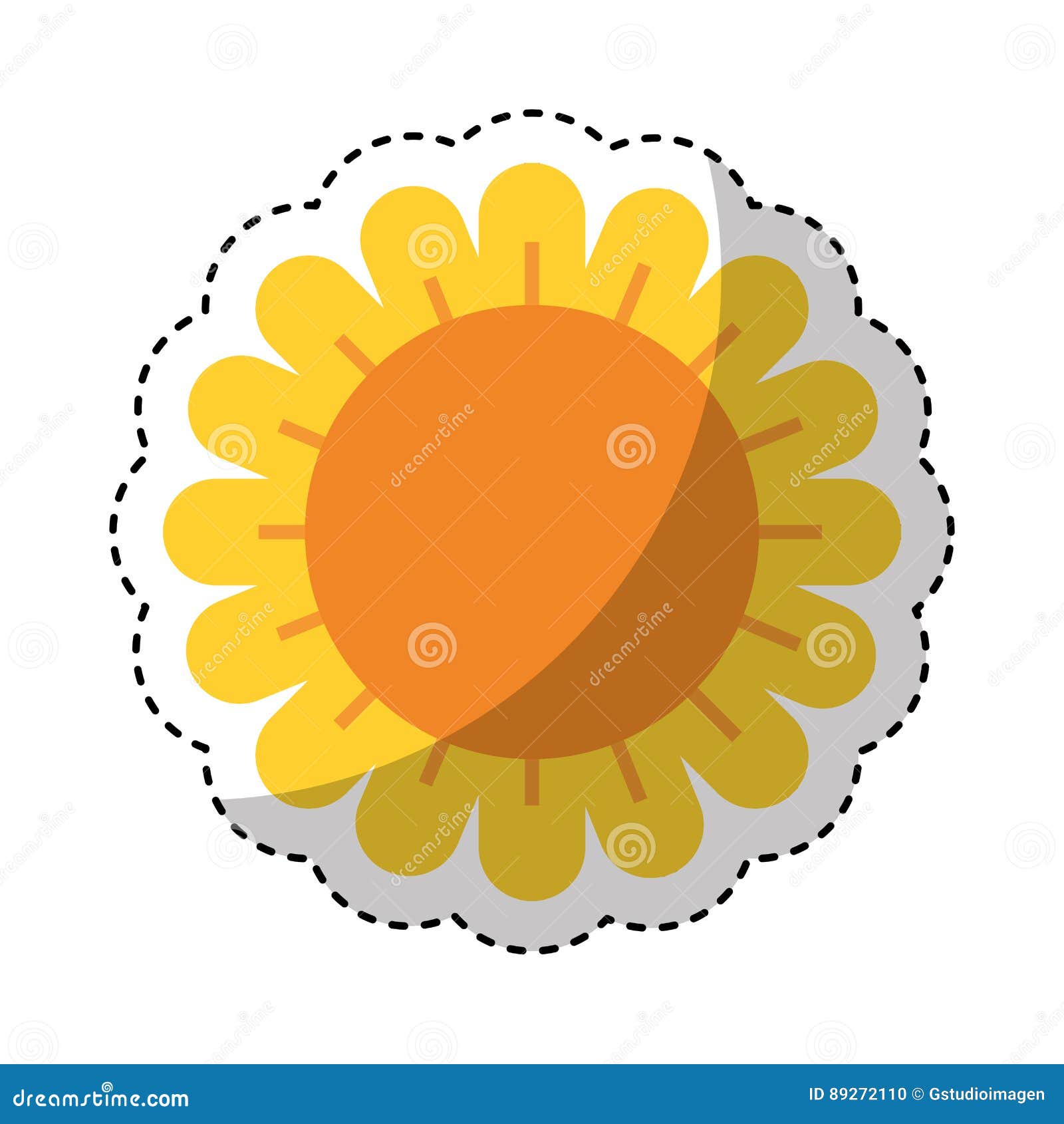 Cute Sunflower Isolated Icon Stock Vector - Illustration of icon ...
