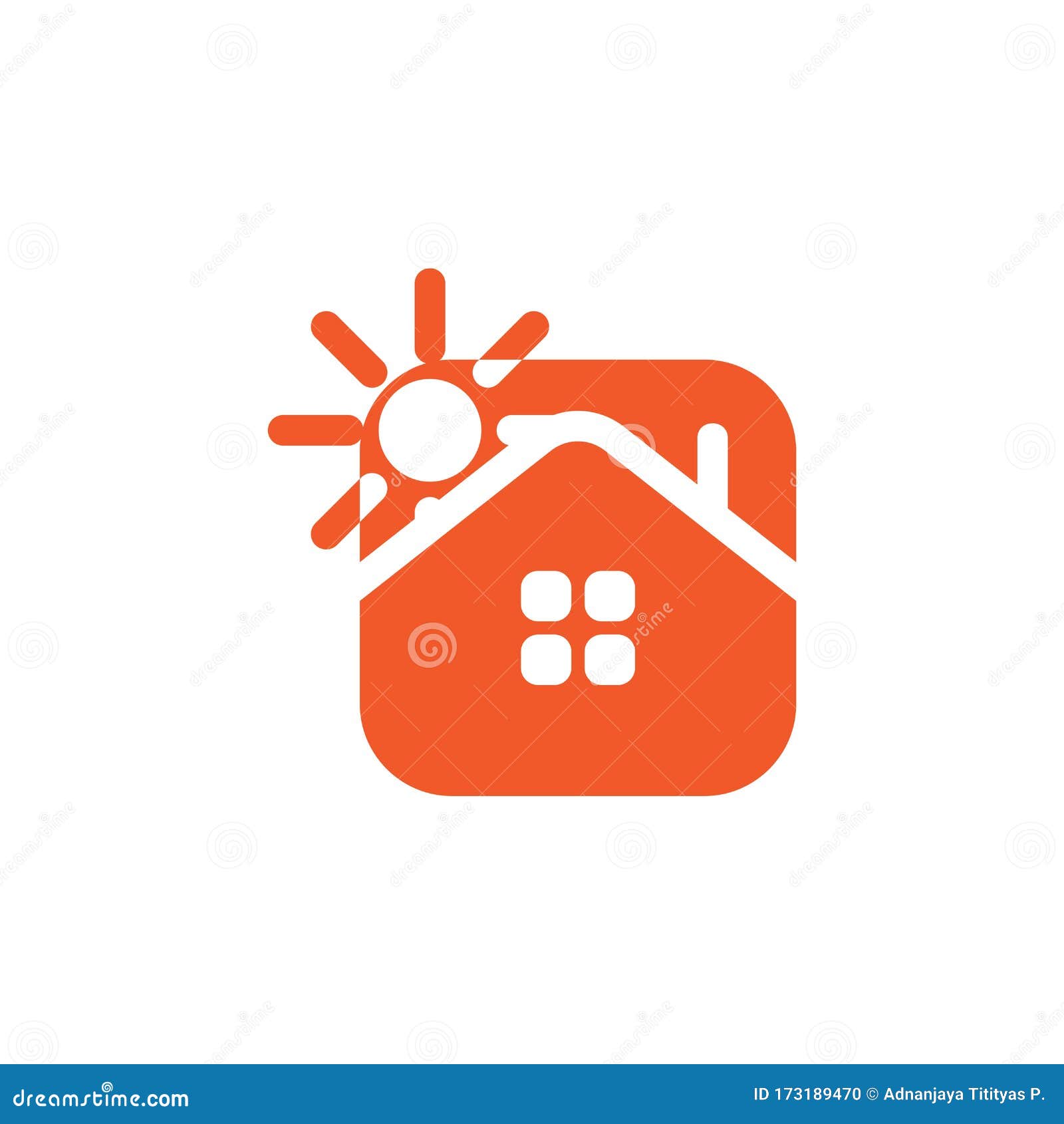 Cute Sunny Home Square Logo Vector Stock Vector - Illustration of sign ...