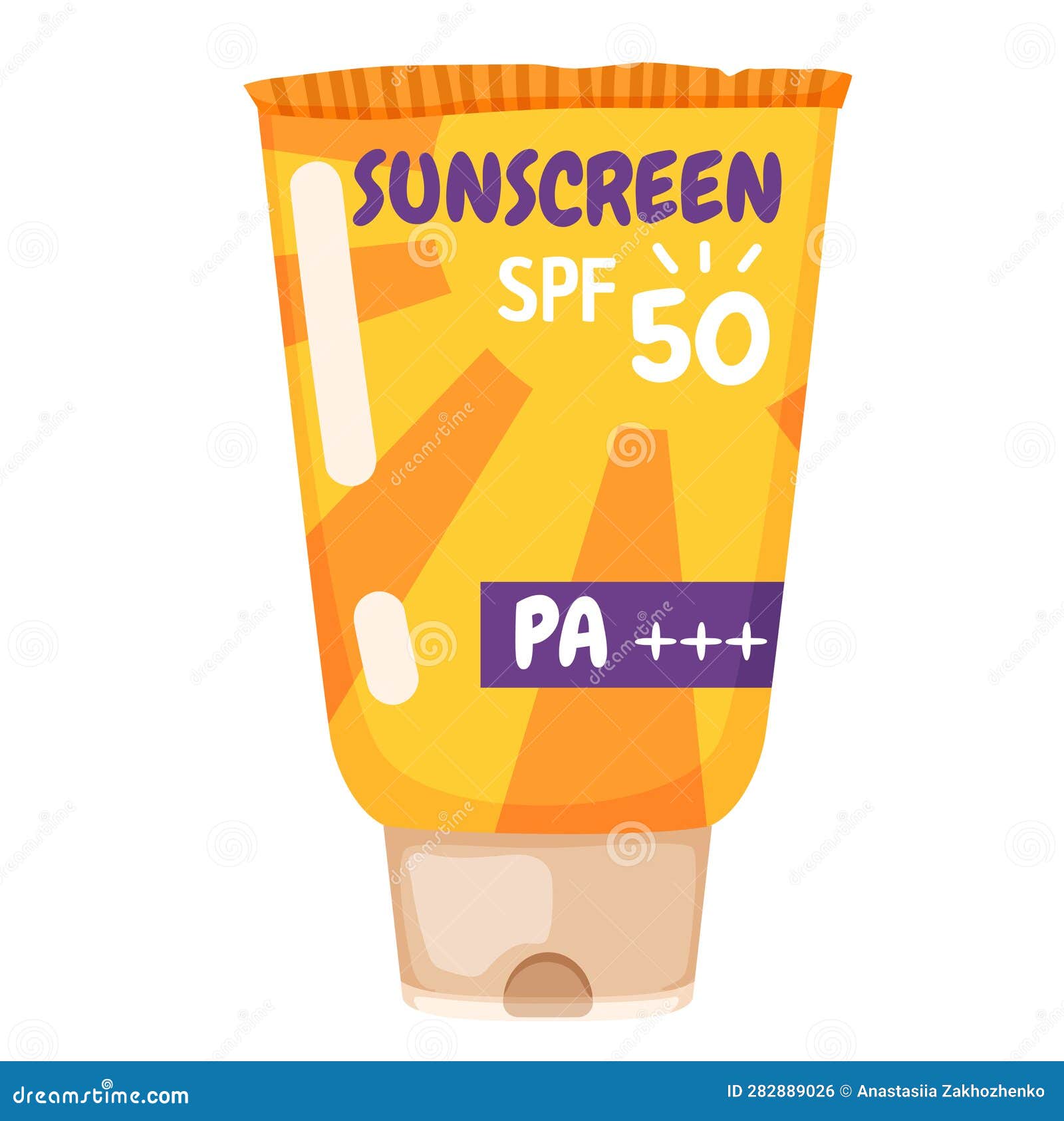 Cute Sunscreen Tubes with Cream. Stock Vector - Illustration of heat ...