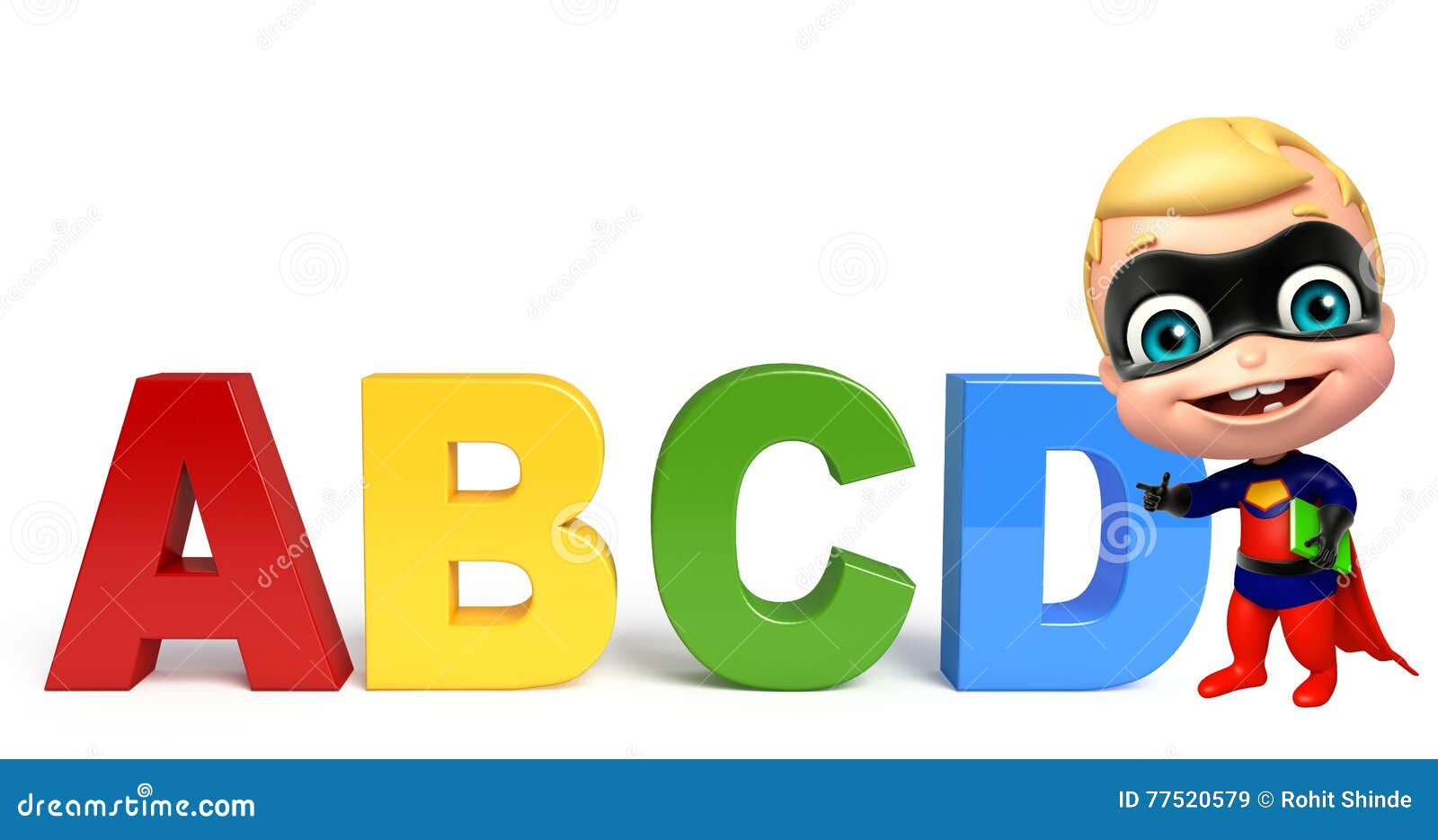 Kid Boy With Abcd Sign Royalty-Free Cartoon | CartoonDealer.com #77498117
